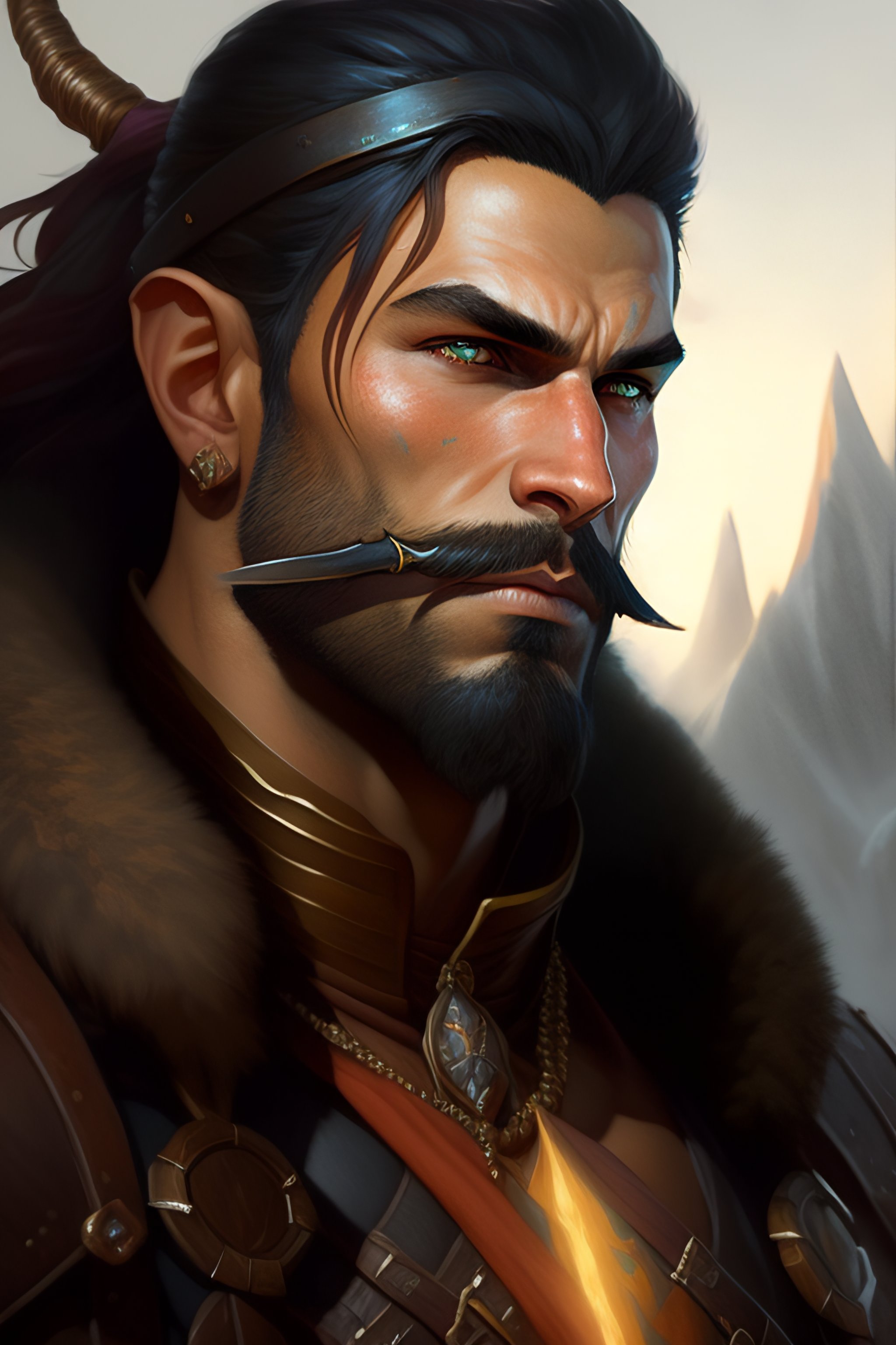 Lexica - Portrait of man barbarian, shifty - eyed untrusting paranoid ...