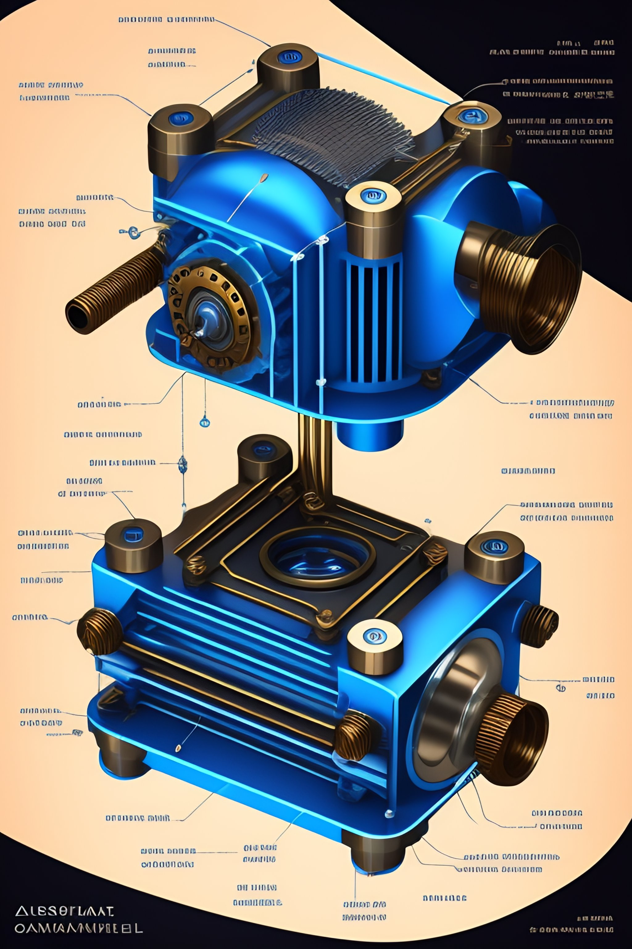 Lexica - Adjustable control bracket cad engineering gear mechanism helical artstation assembly ...