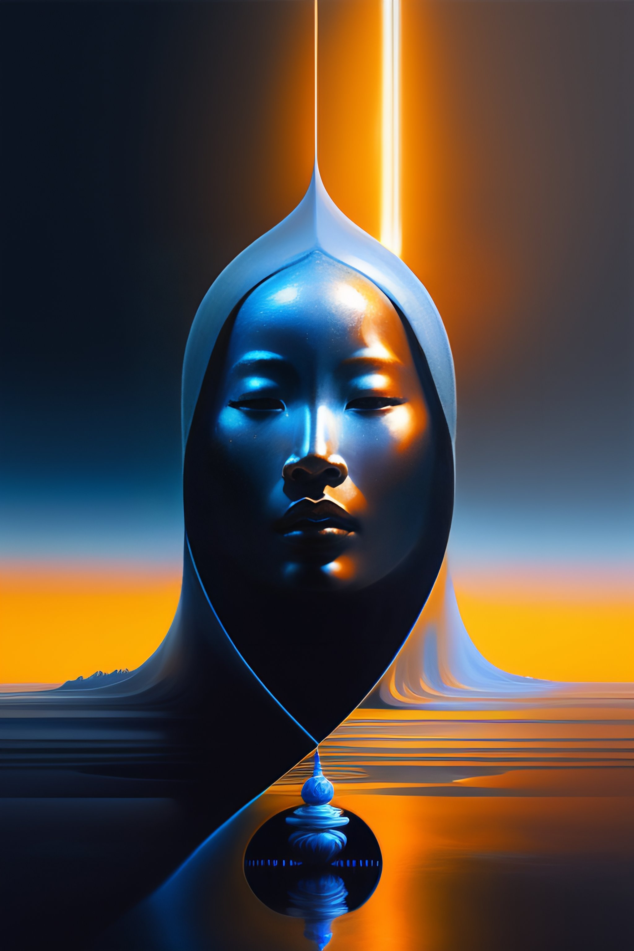 Lexica - A glowing sun monk god meditating in a empty void, fantasy ...