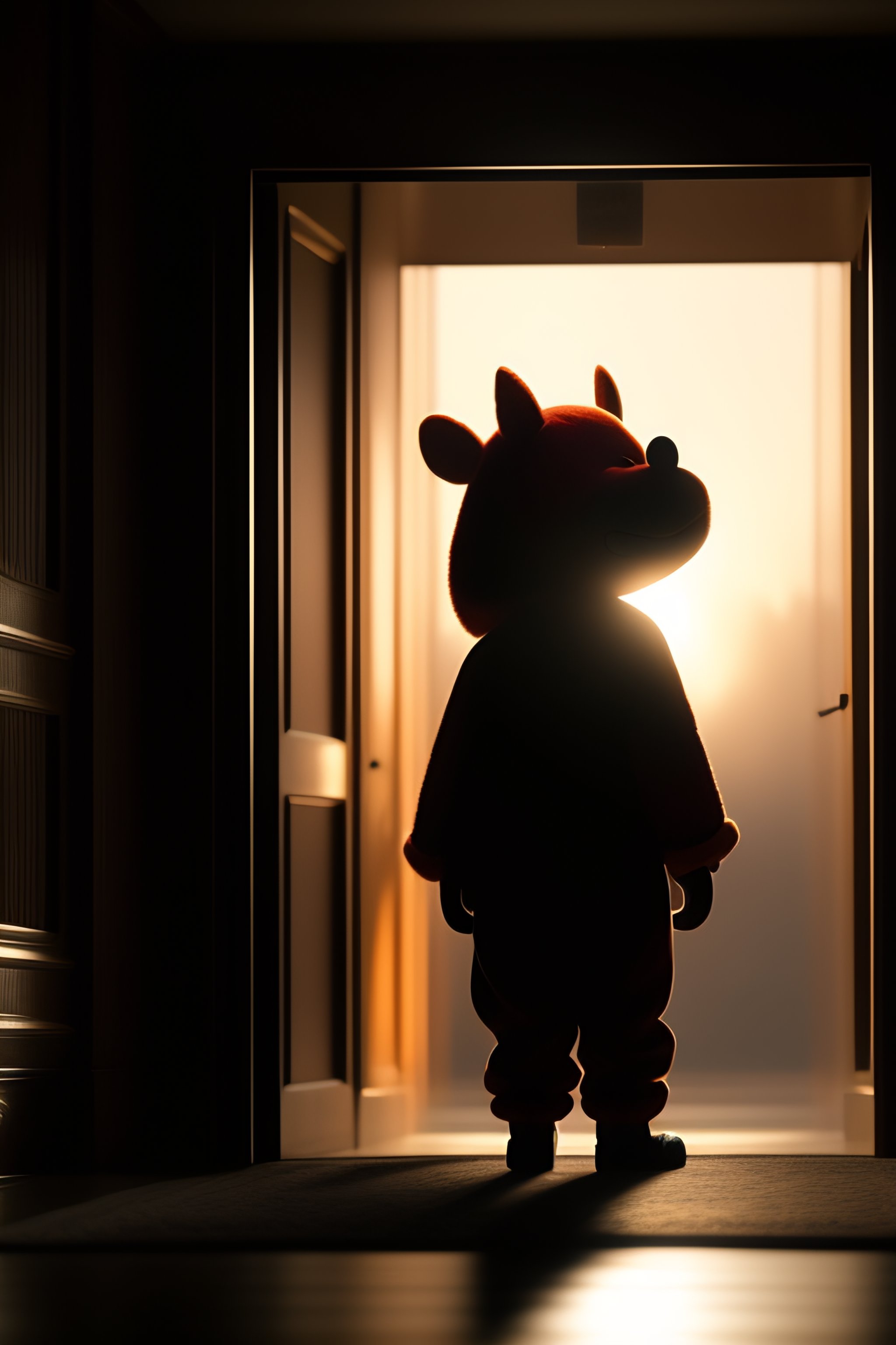 Lexica - Movie still, screenshot from film, barney the dinosaur hiding ...