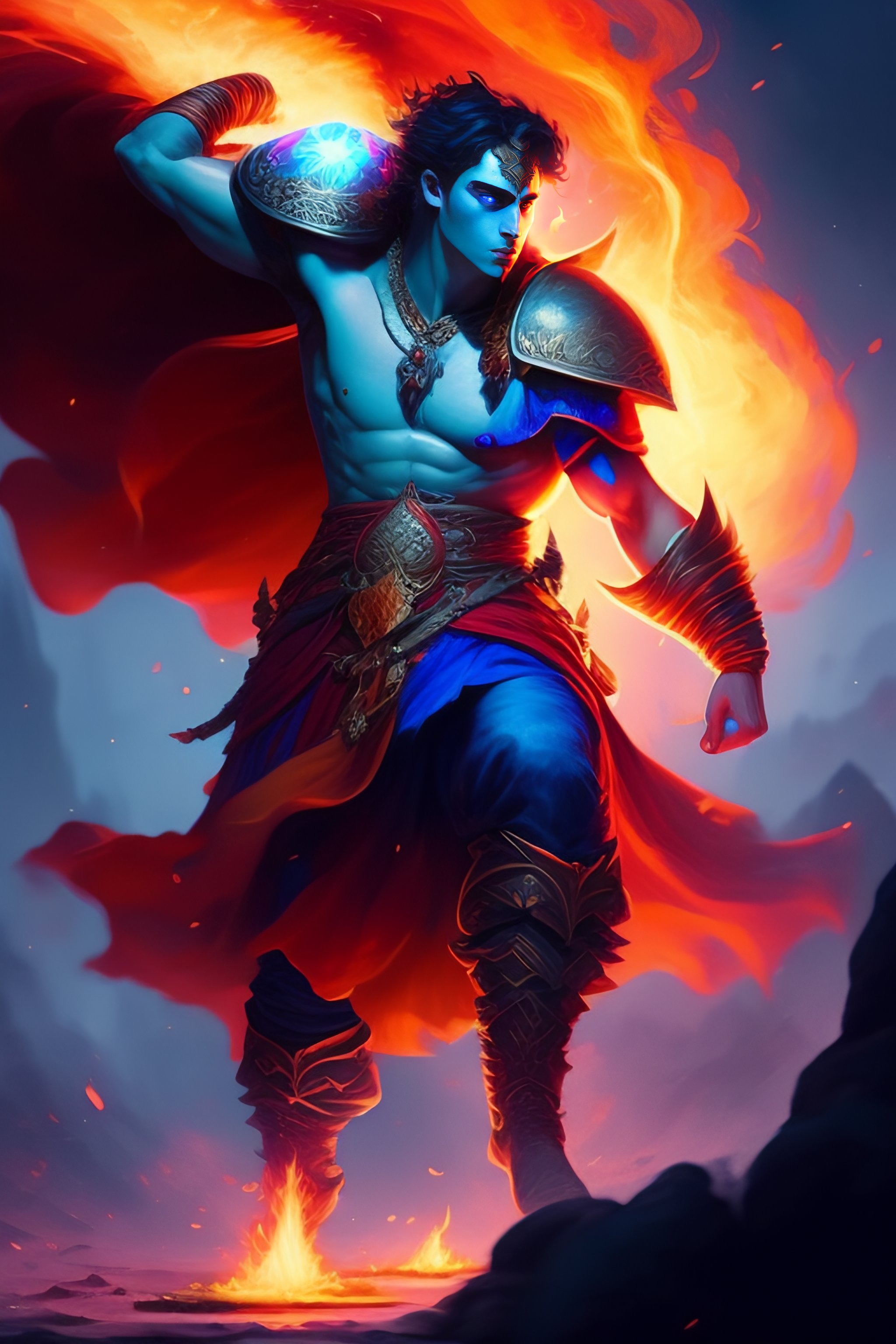 Lexica - A pyromancer looking like Timothy chalamet wearing peasant ...