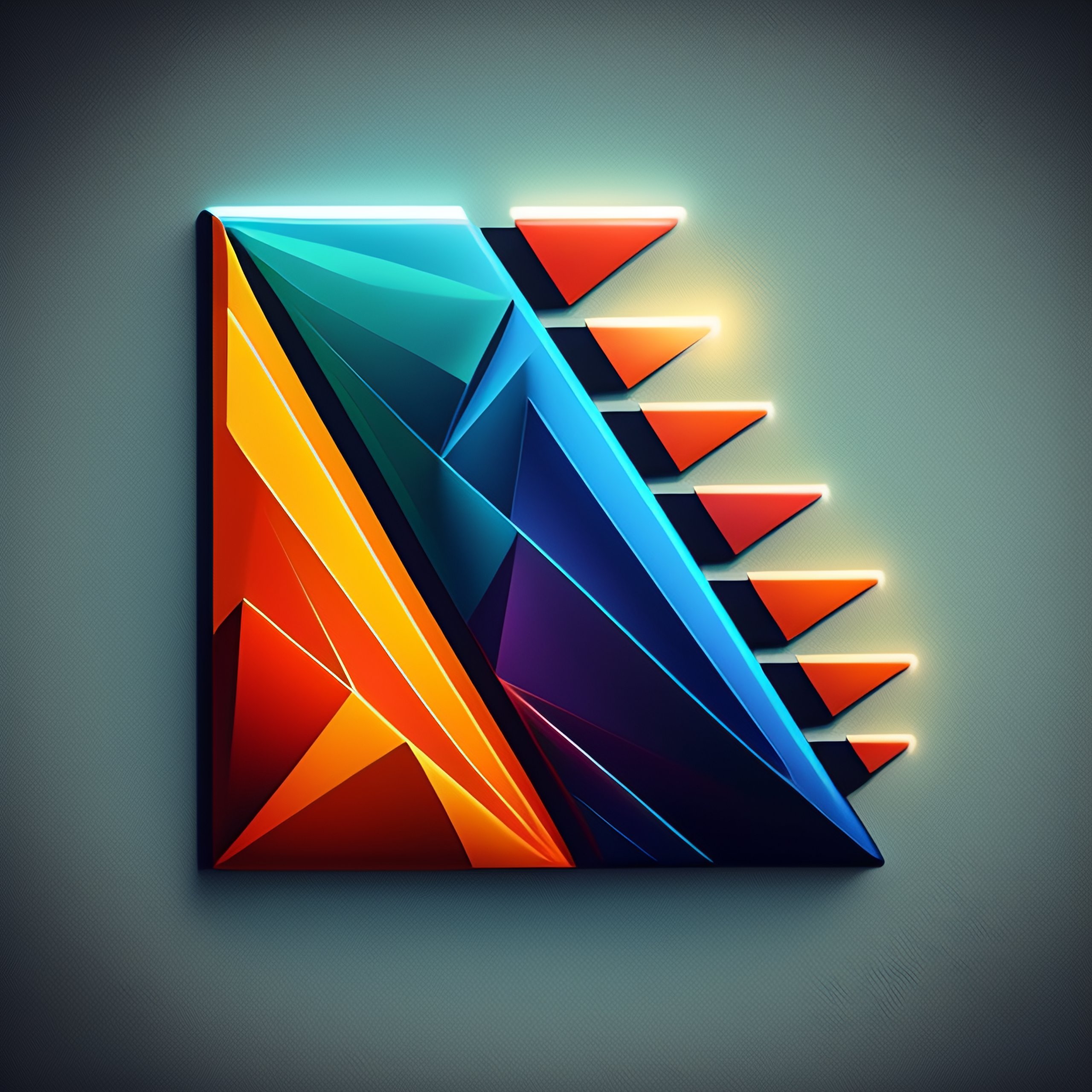 Lexica - Low poly brain lightning, "M", logo, 2d, vector art, geometric ...