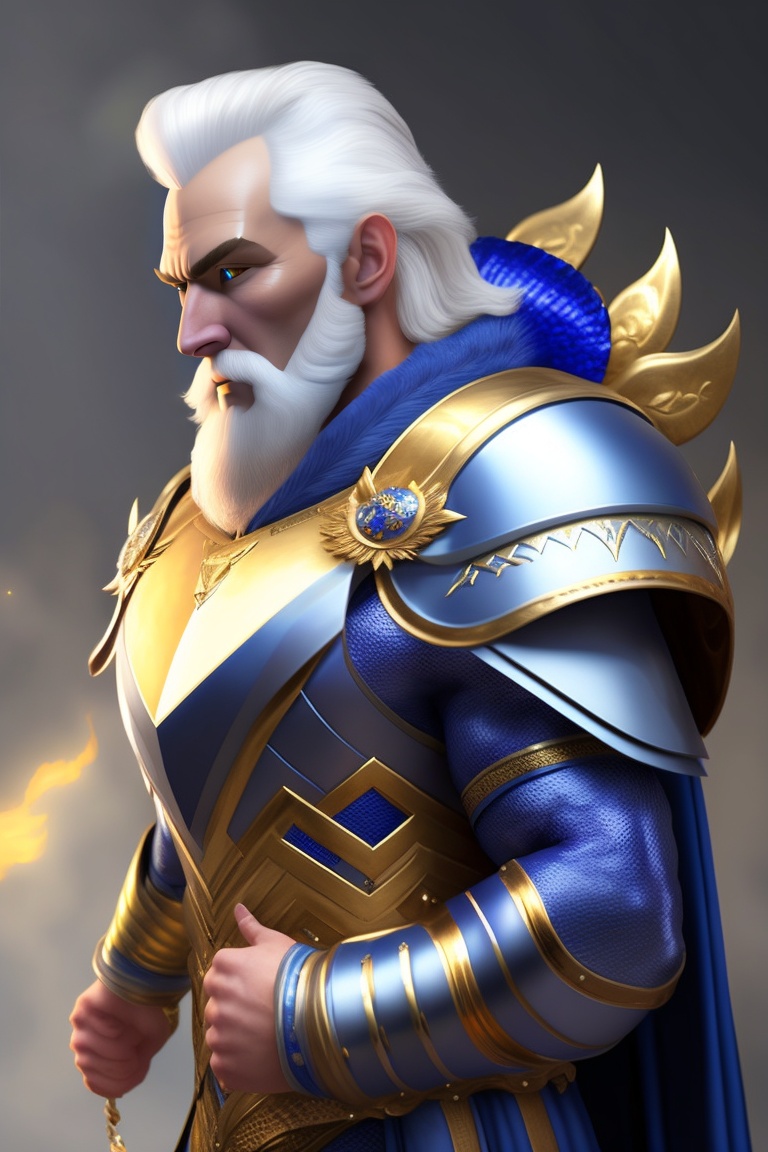 Lexica - 60 year old male white human, white bearded, using a golden ...