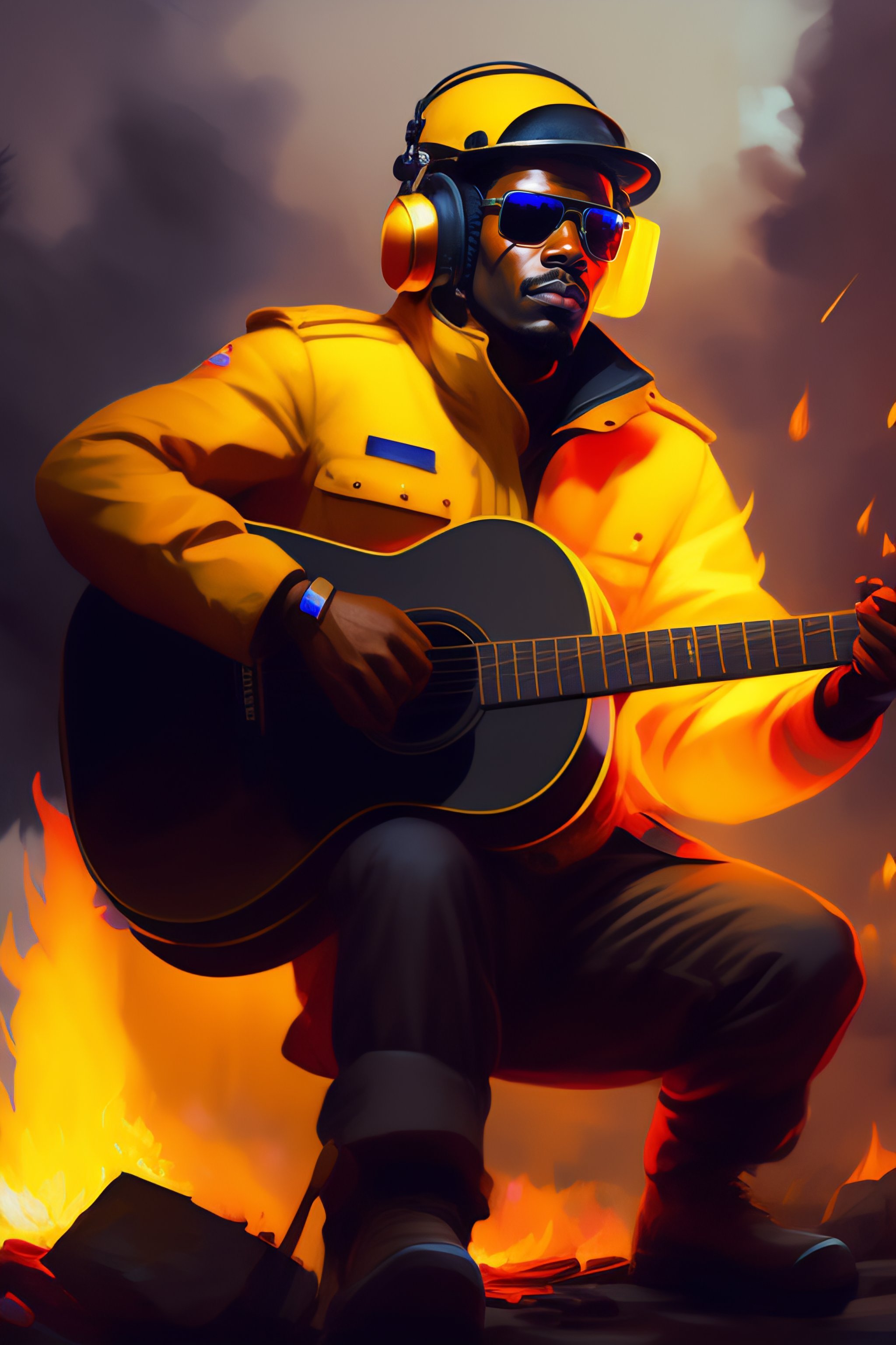 Lexica - The ((engineer)) from ((team fortress 2)) wearing a ((yellow ...
