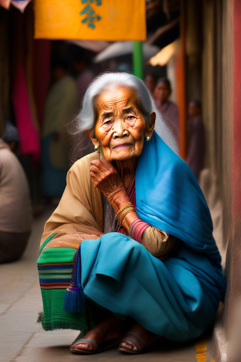 Lexica - Poor old woman sitting in an aisle, asking for alms, wrinkle ...