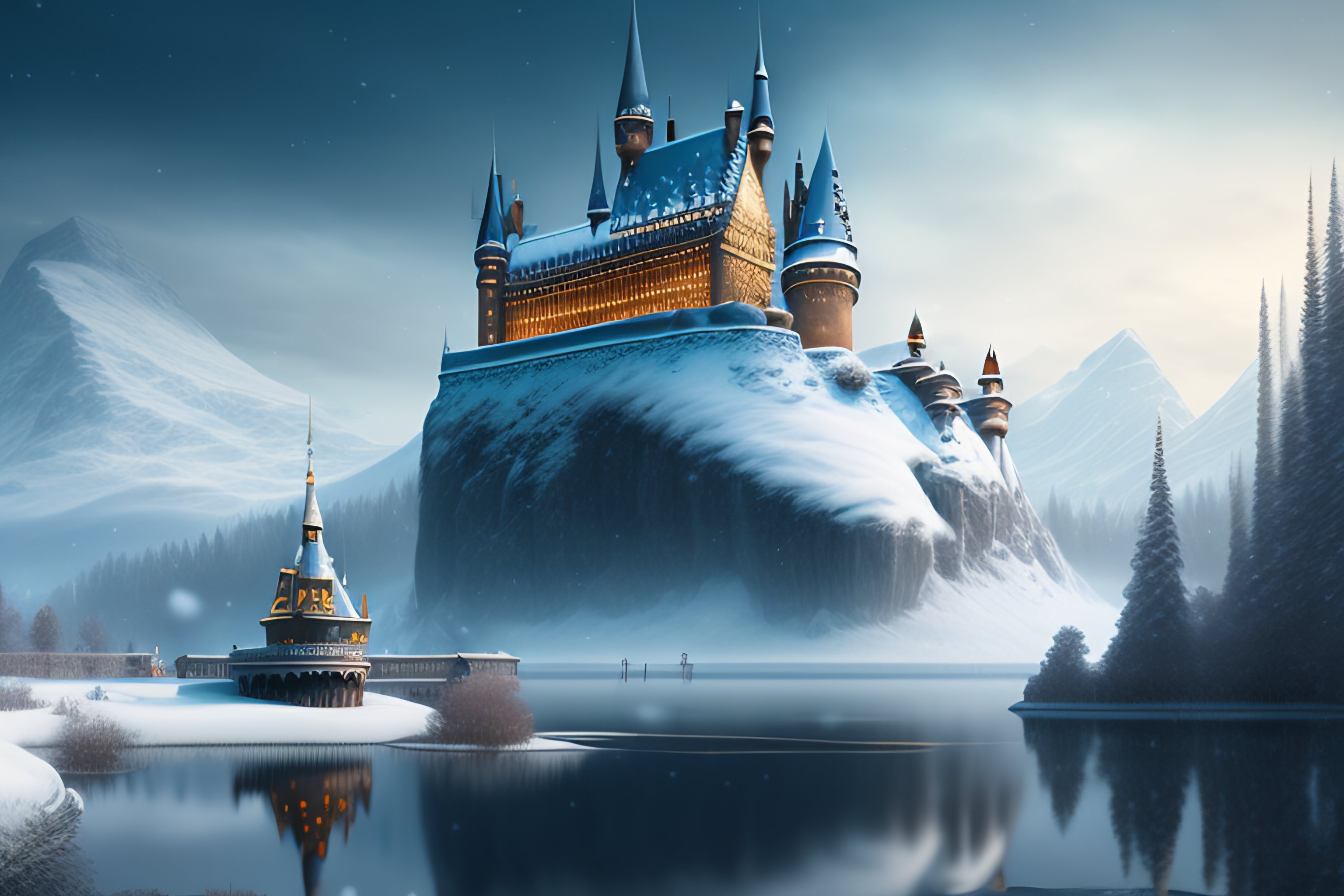 Hogwarts Castle Wallpaper Winter