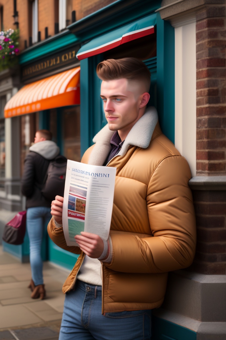 Lexica - A hyper realistic young british man in mid 40's reading a ...