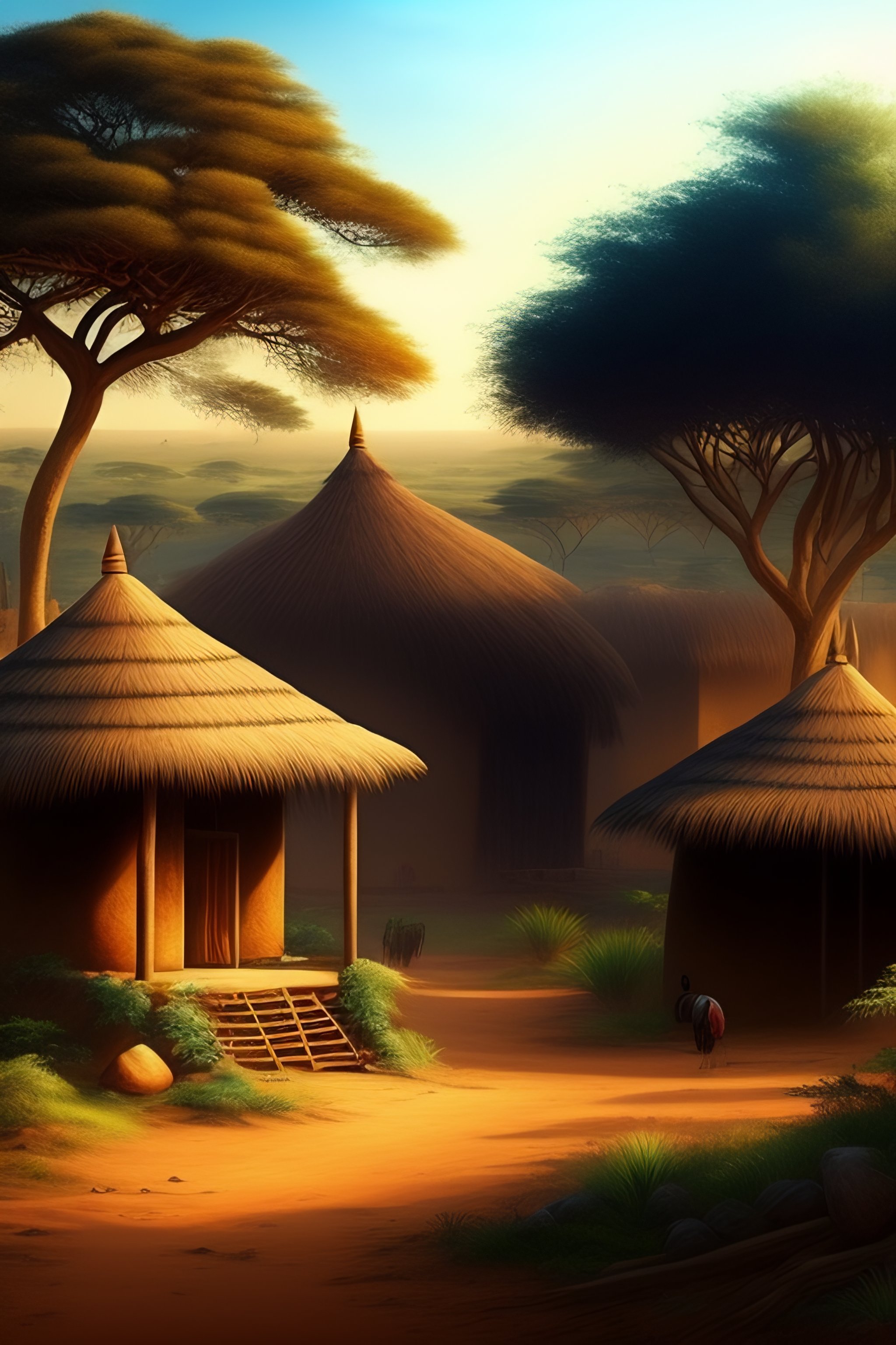 Lexica - Potrait of a african village setting