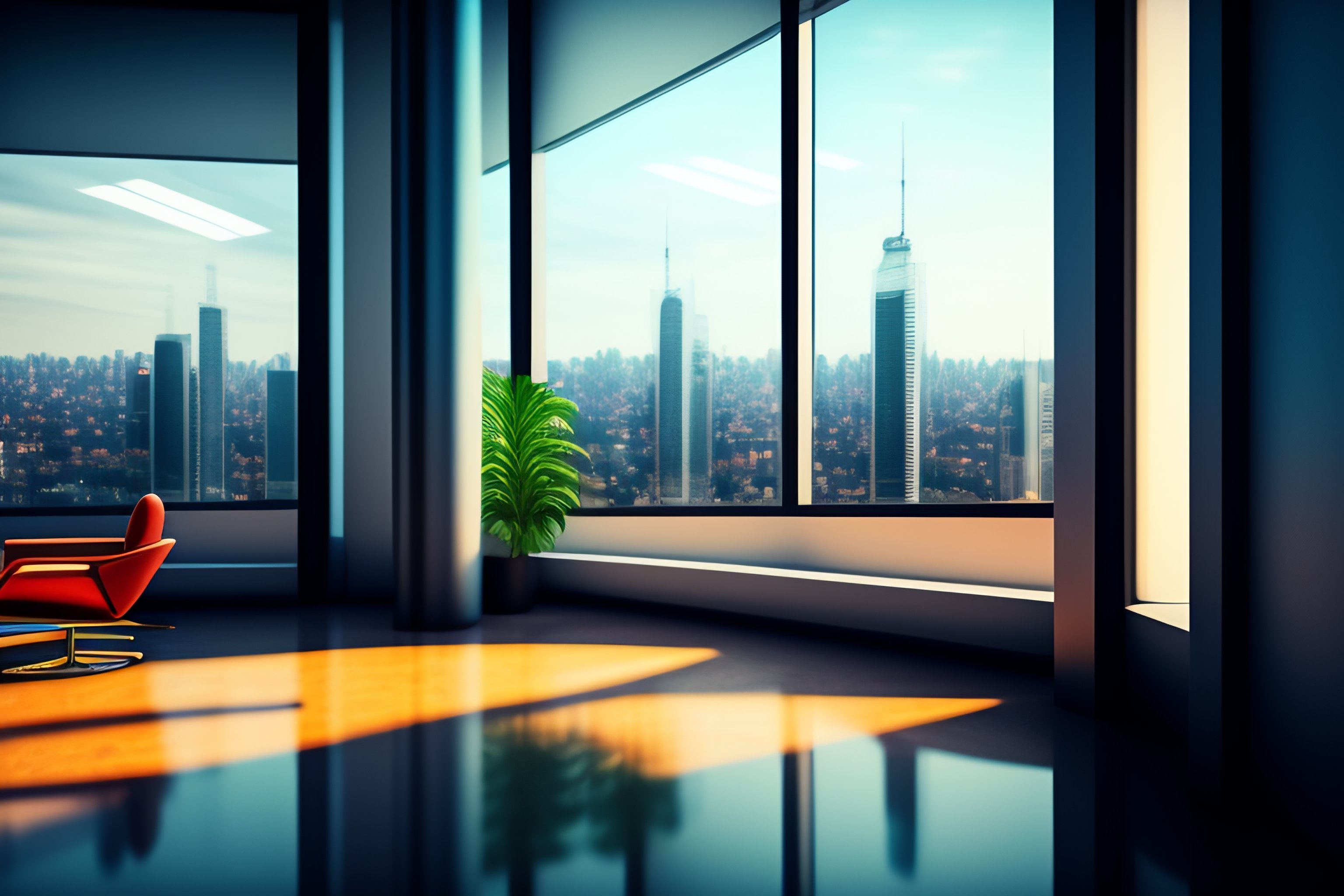 Lexica - Lawyer office, big desk with comfortable chair in front of the ...