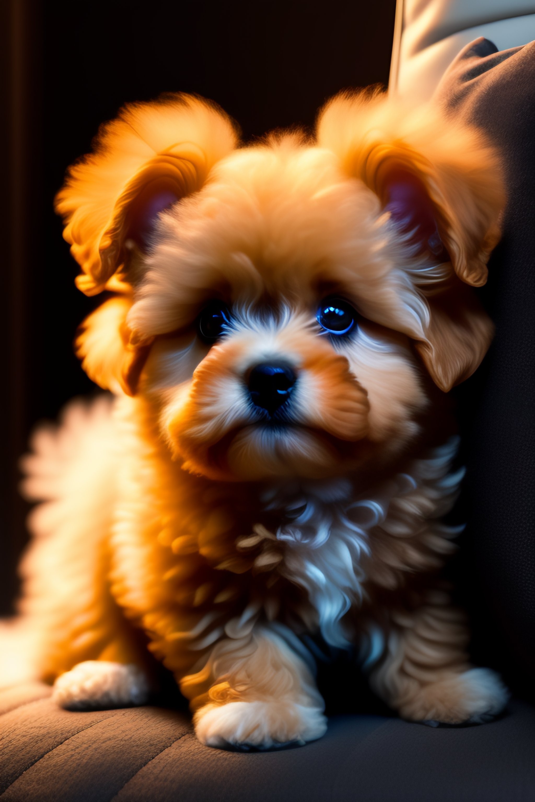 Lexica - A fluffy alien droid puppy on a pillow, sci-fi, high quality ...