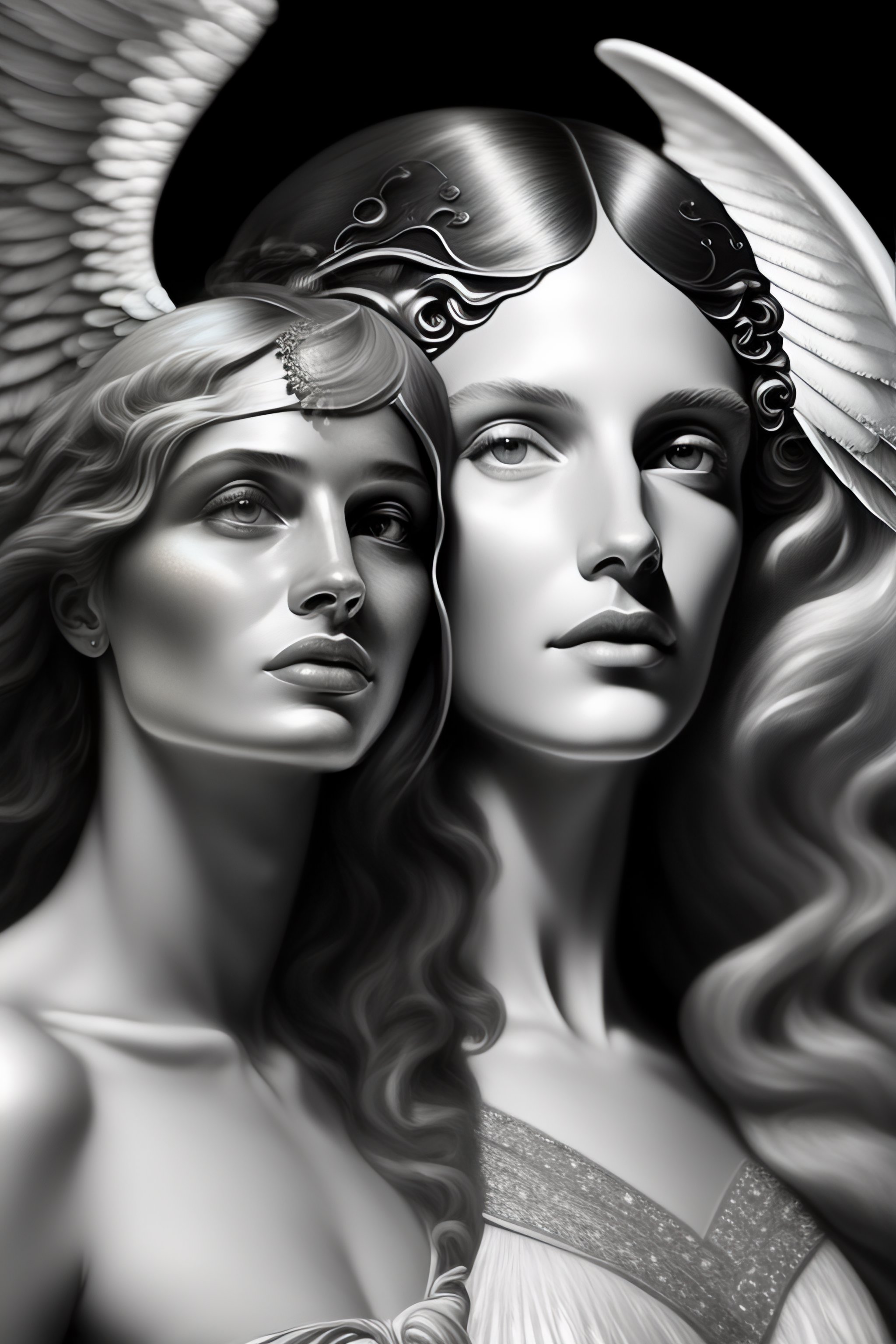 Lexica - Hyperrealist portrait of angels, david hockney and alphonse ...