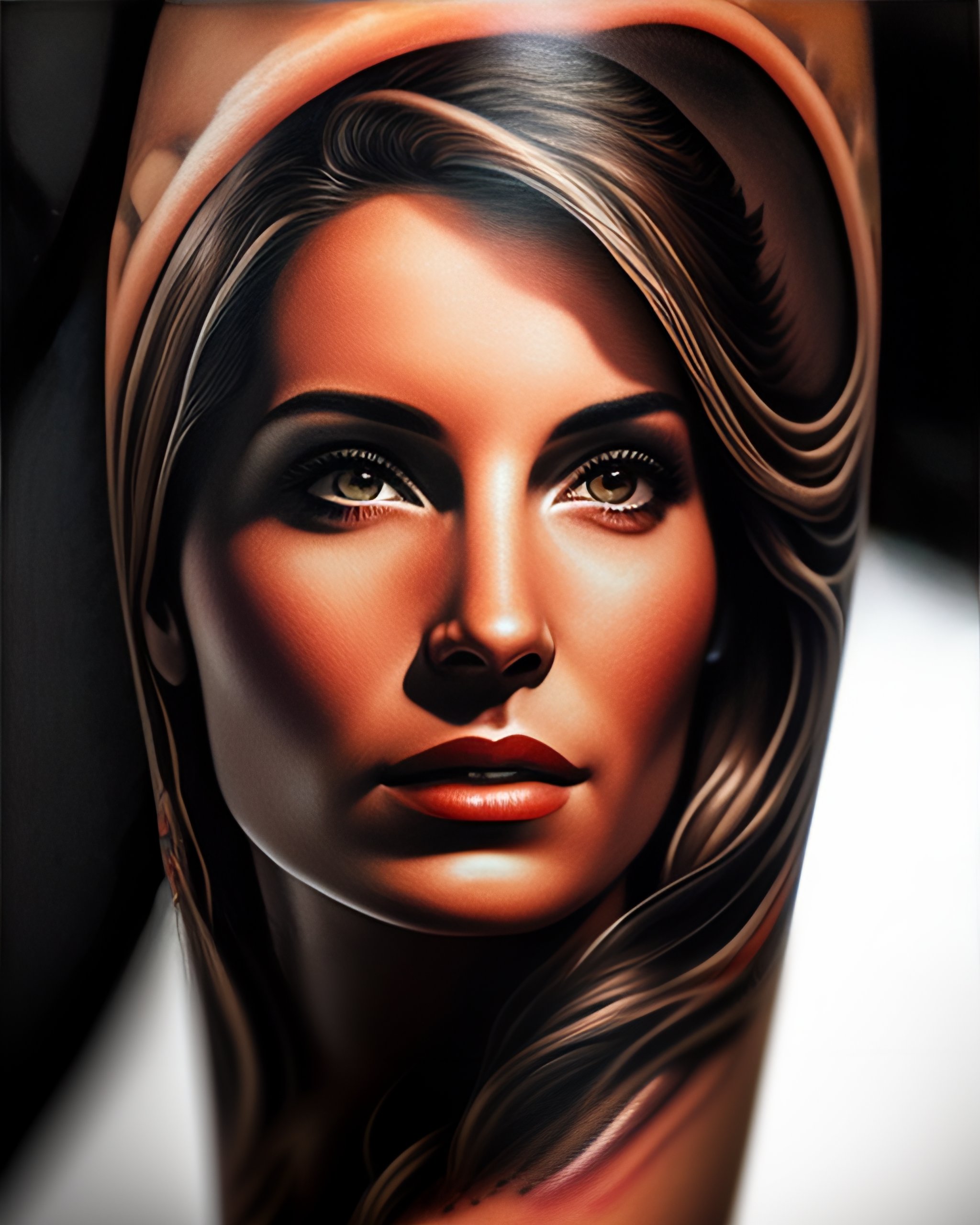 Lexica - A beautiful and realistic tattoo of a woman's face or figure ...