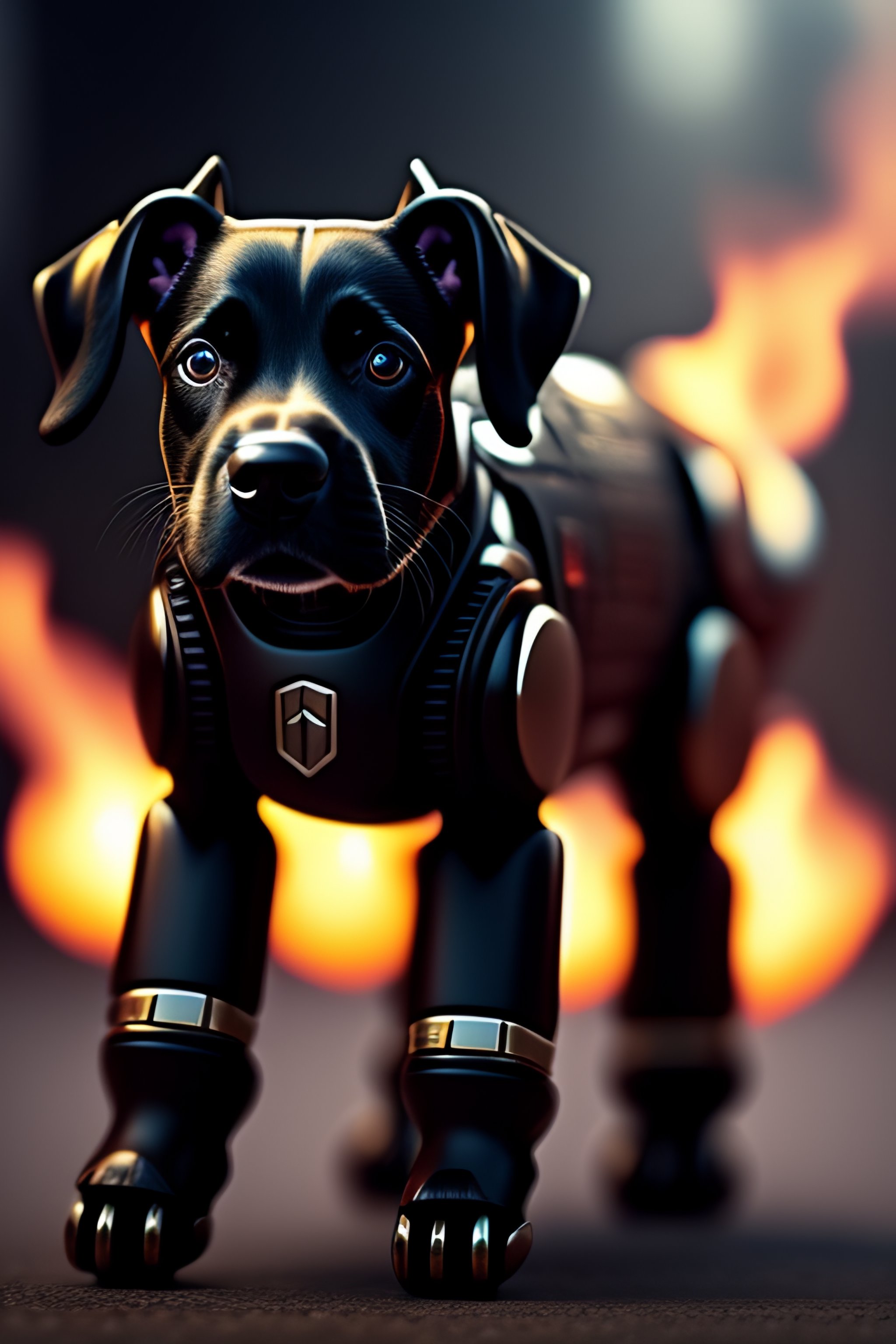 Lexica - Dog Black Robot Cyberpunk prototype Drone Motor Bike Air Steet ...