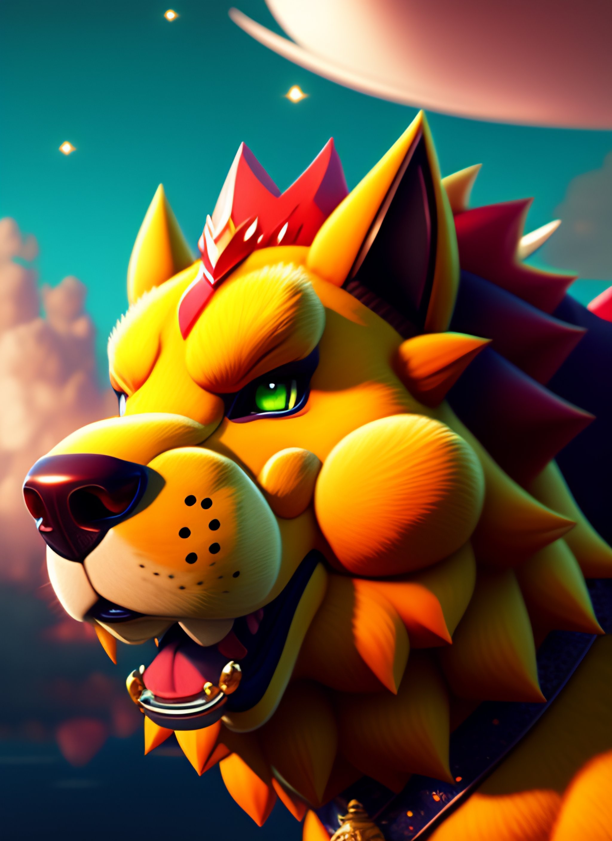 Lexica - Portrait of ((Bowser from Super Mario)), bright, colorful ...