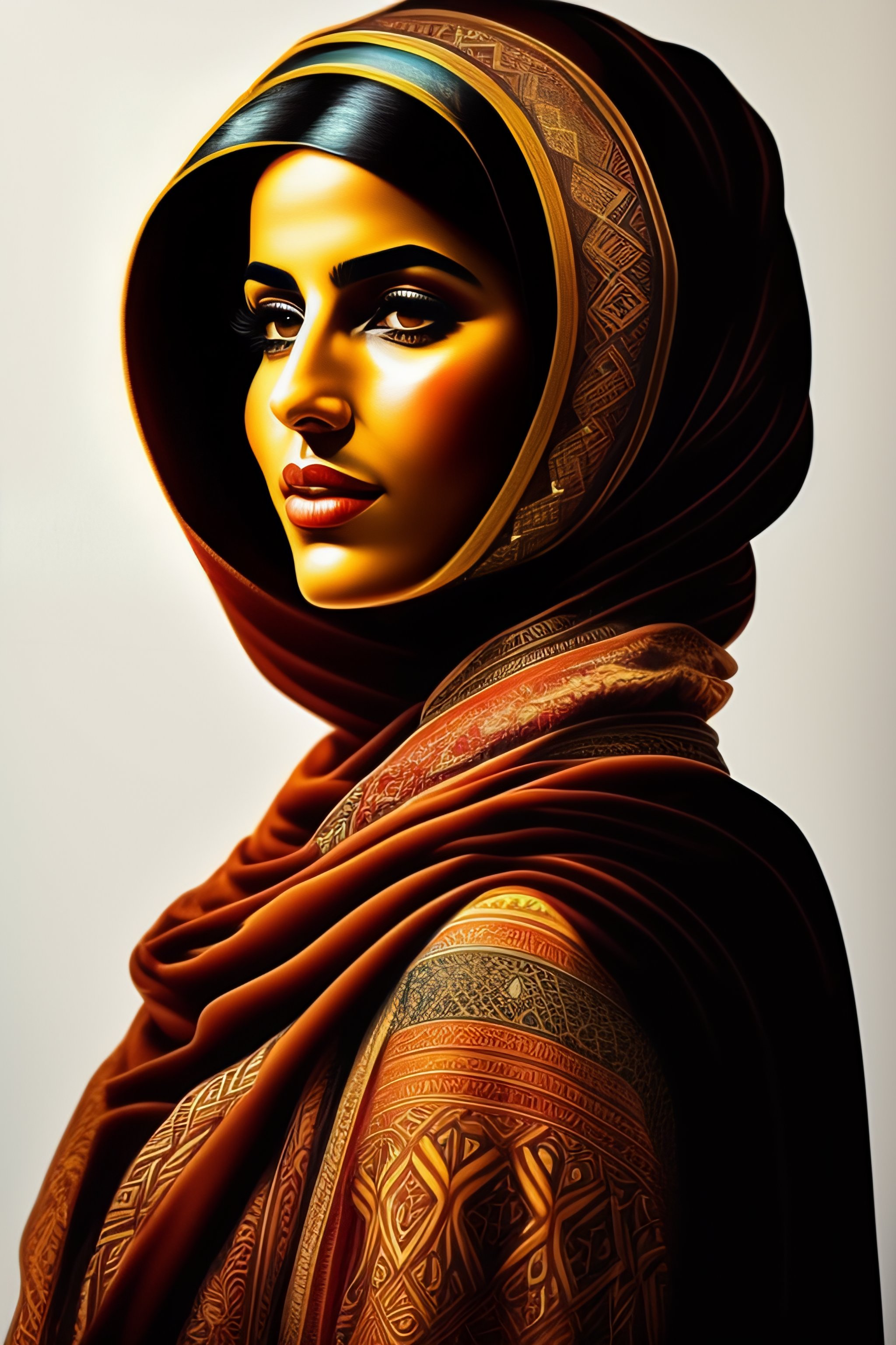 Lexica - Portrait of an arab woman in papercut style, beautiful, awe ...