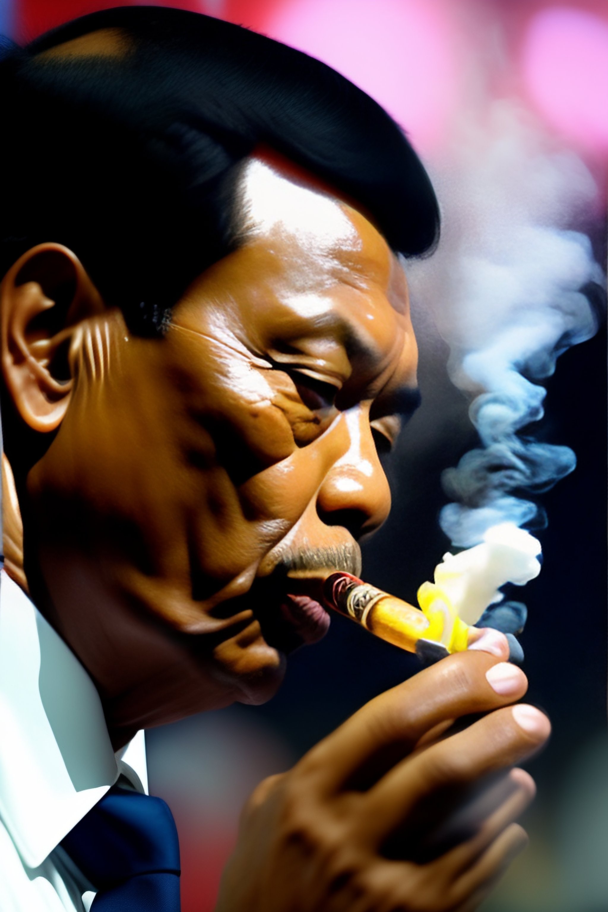 Lexica - Portrait of rodrigo duterte smoking
