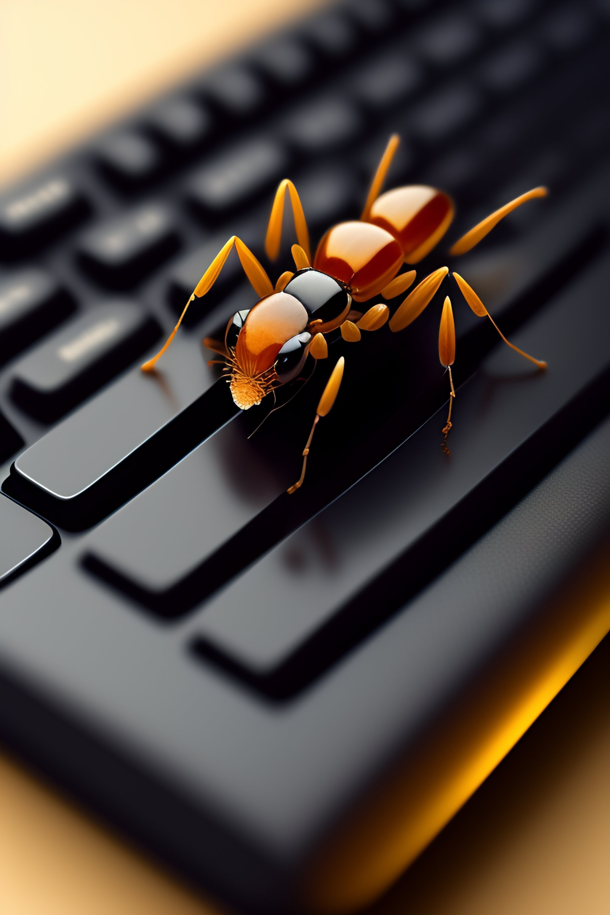 Lexica - Sketch of an ant near a key on the keyboard