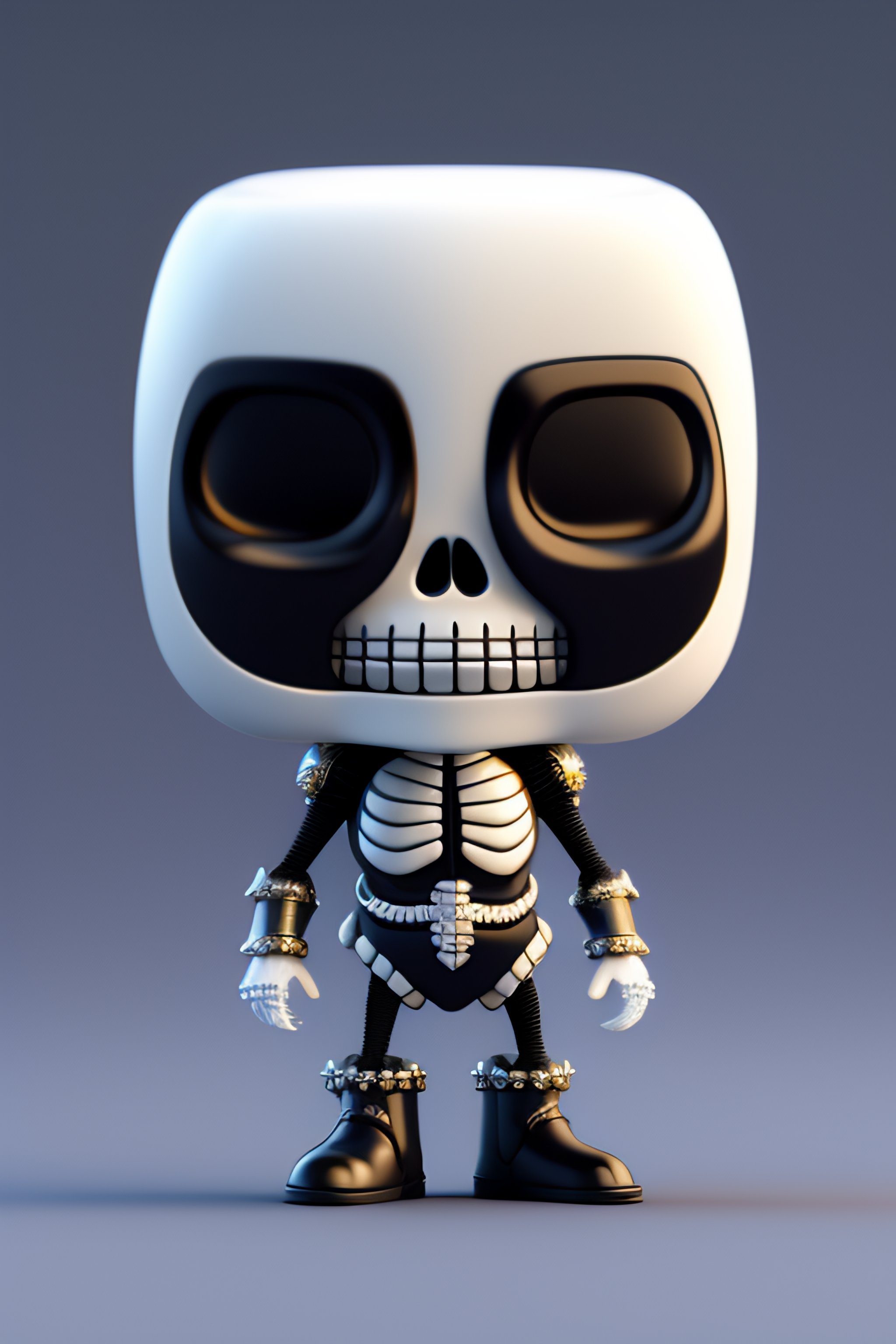 Lexica - Full body 3d render of funko pop jack skeleton