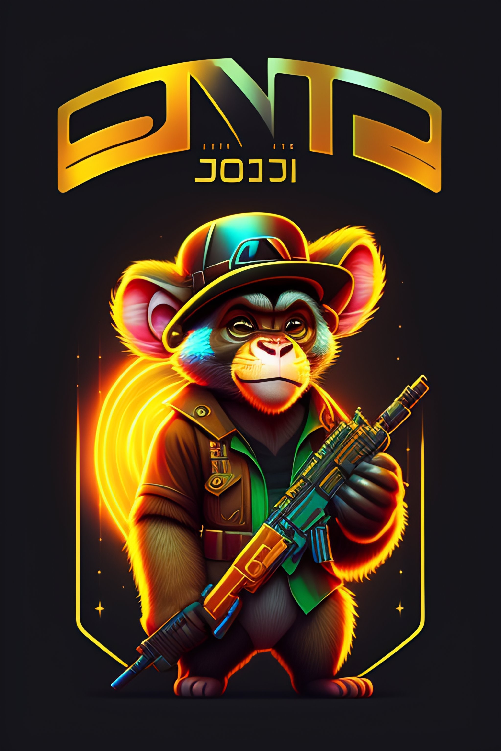 Angry Monkey With Gun
