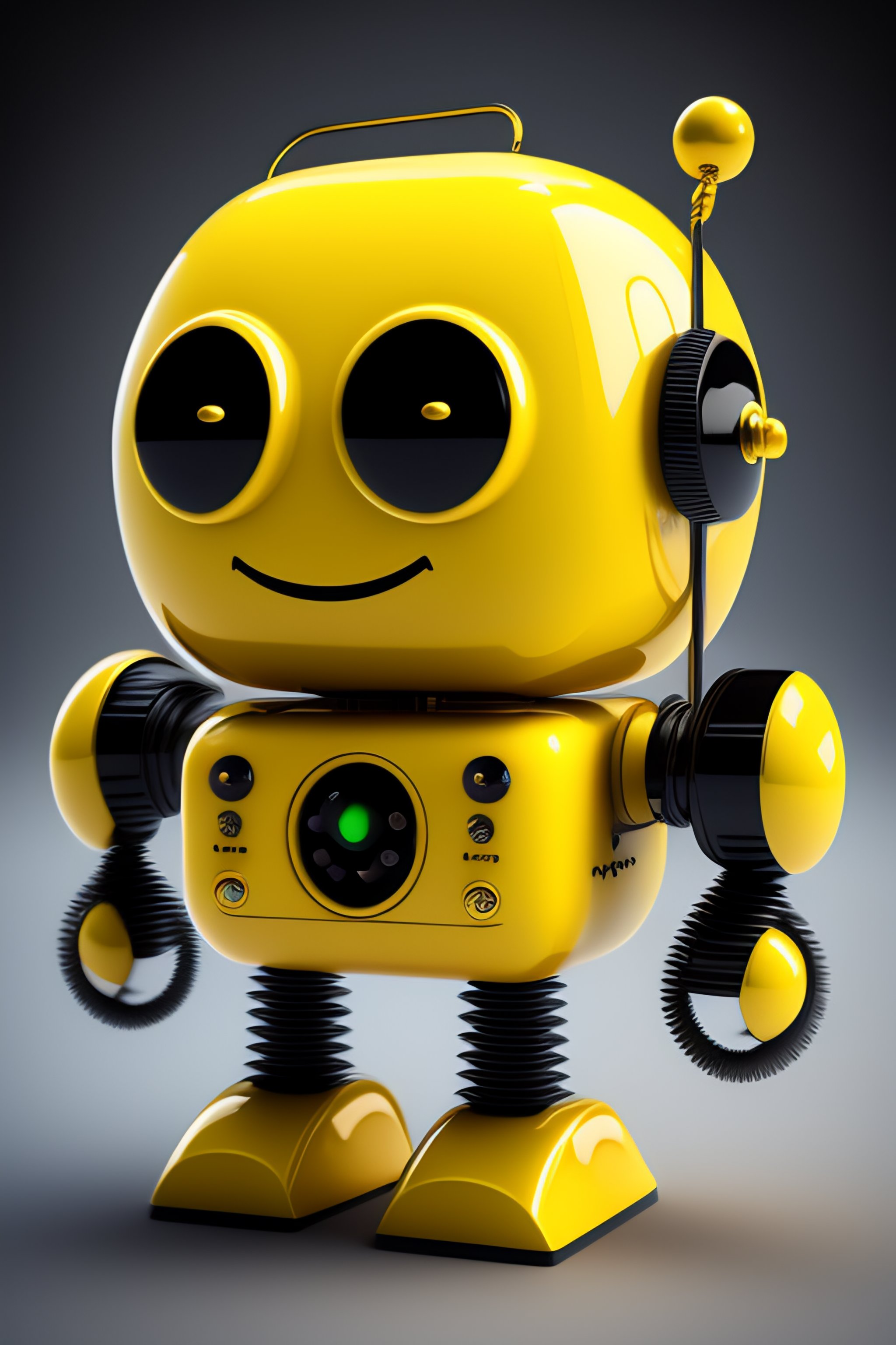 Lexica - Robot whit a yellow smiley face