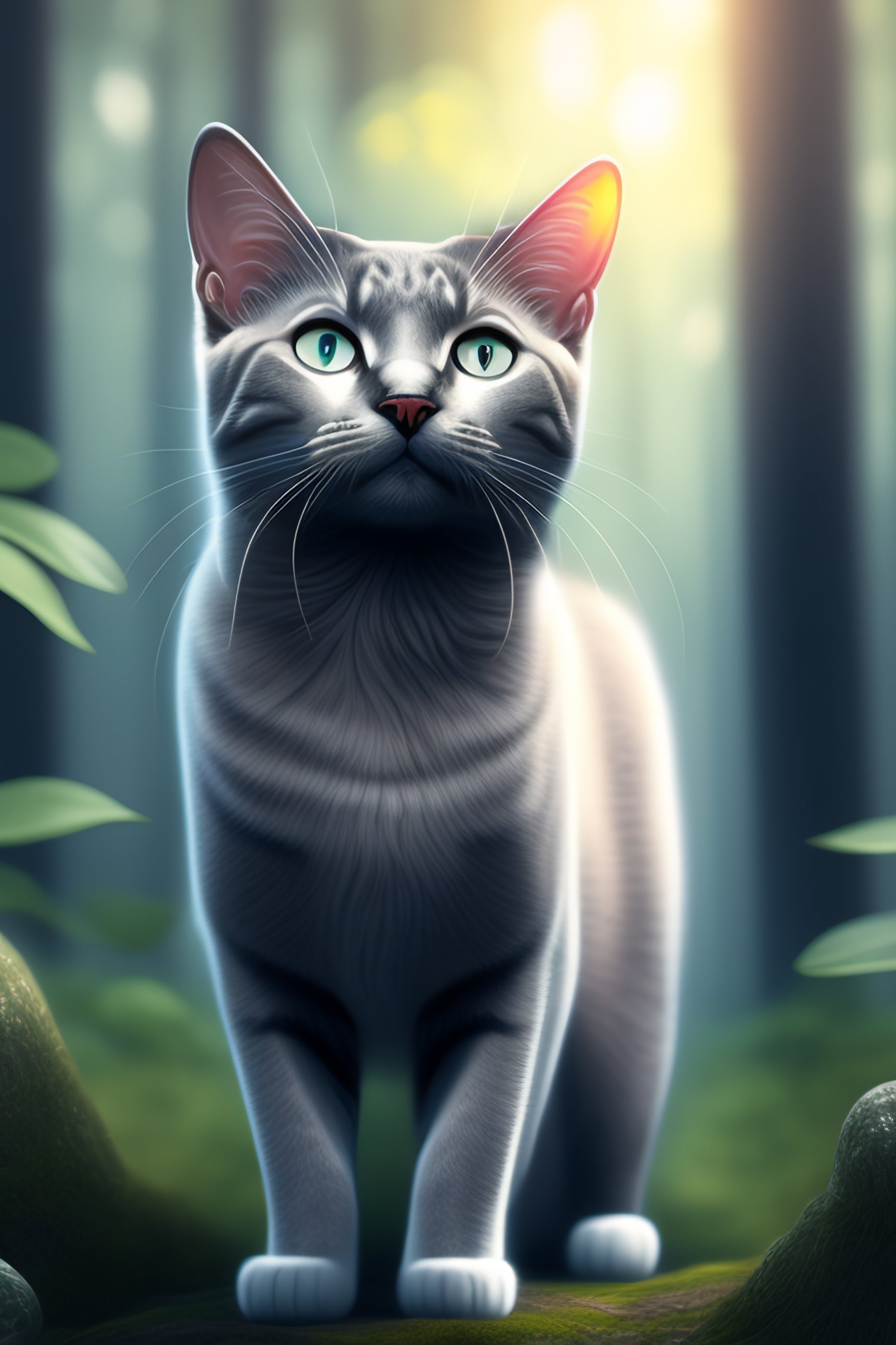 Lexica - Artificial intelligence a grey cat with long hair and white ...