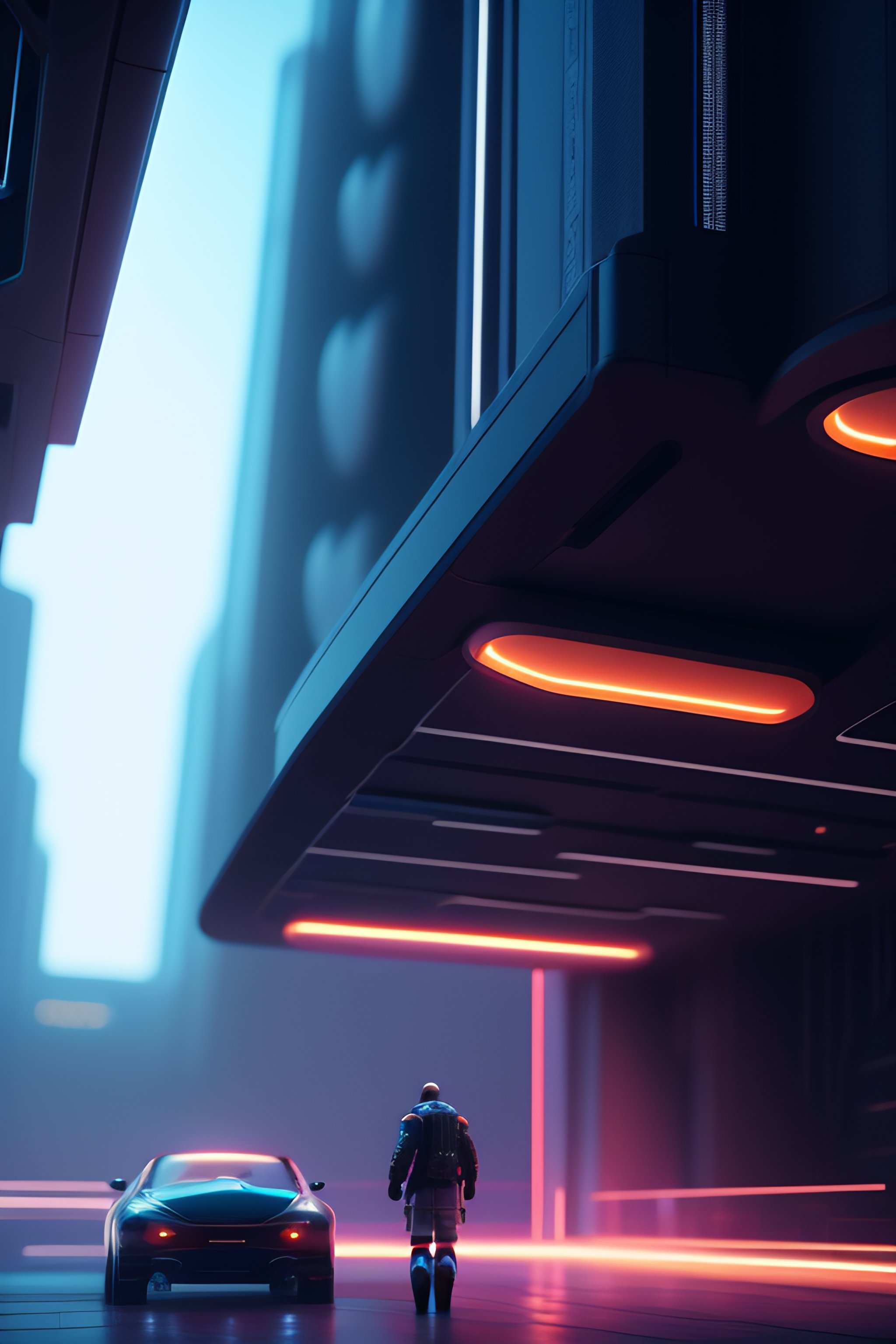 Lexica - Cyberpunk, space, UE5, Sci Fi, cinematic, volumetric lighting, high detail, realistic ...
