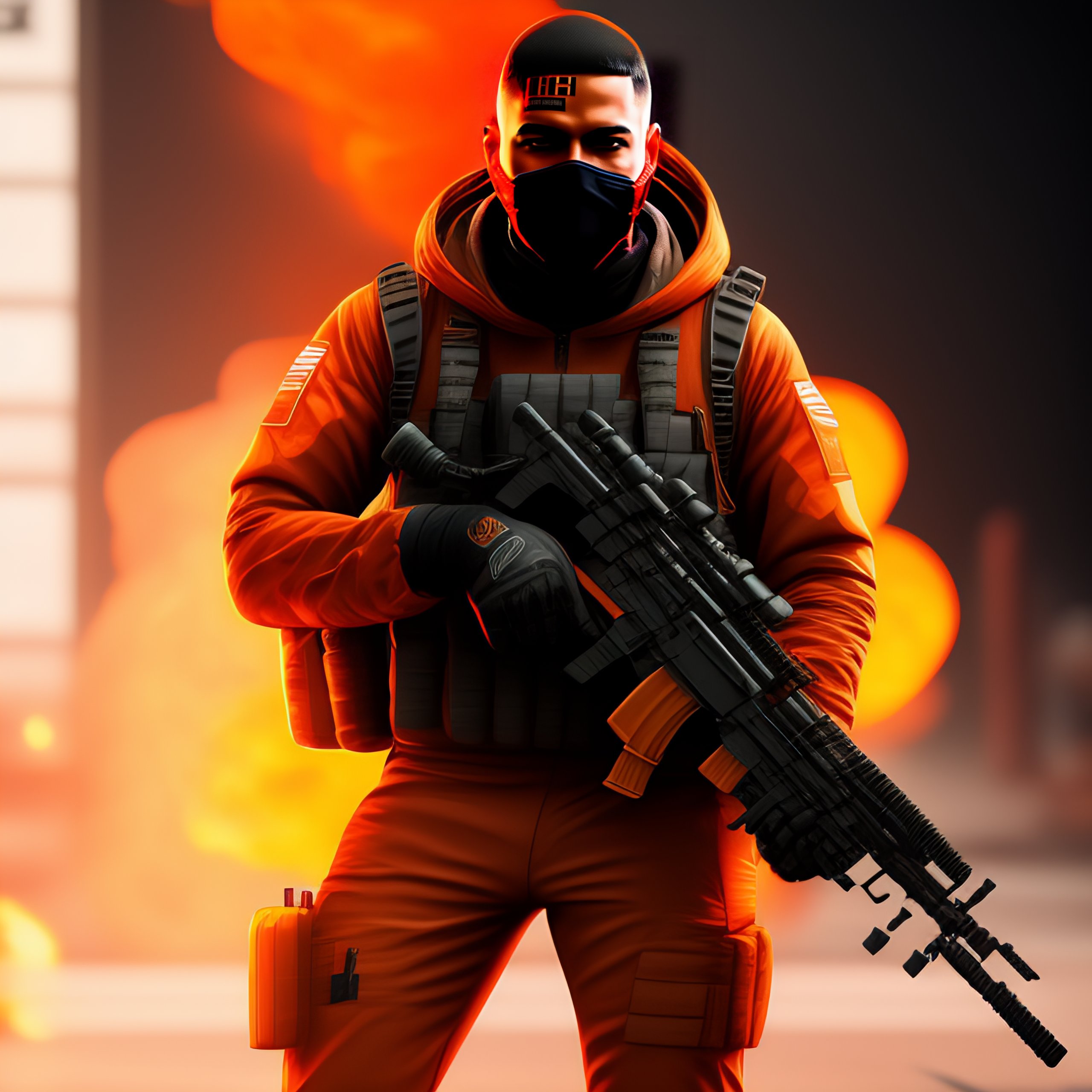 Lexica - CS-GO man terrorist, with tattos in the body, hollographic ...