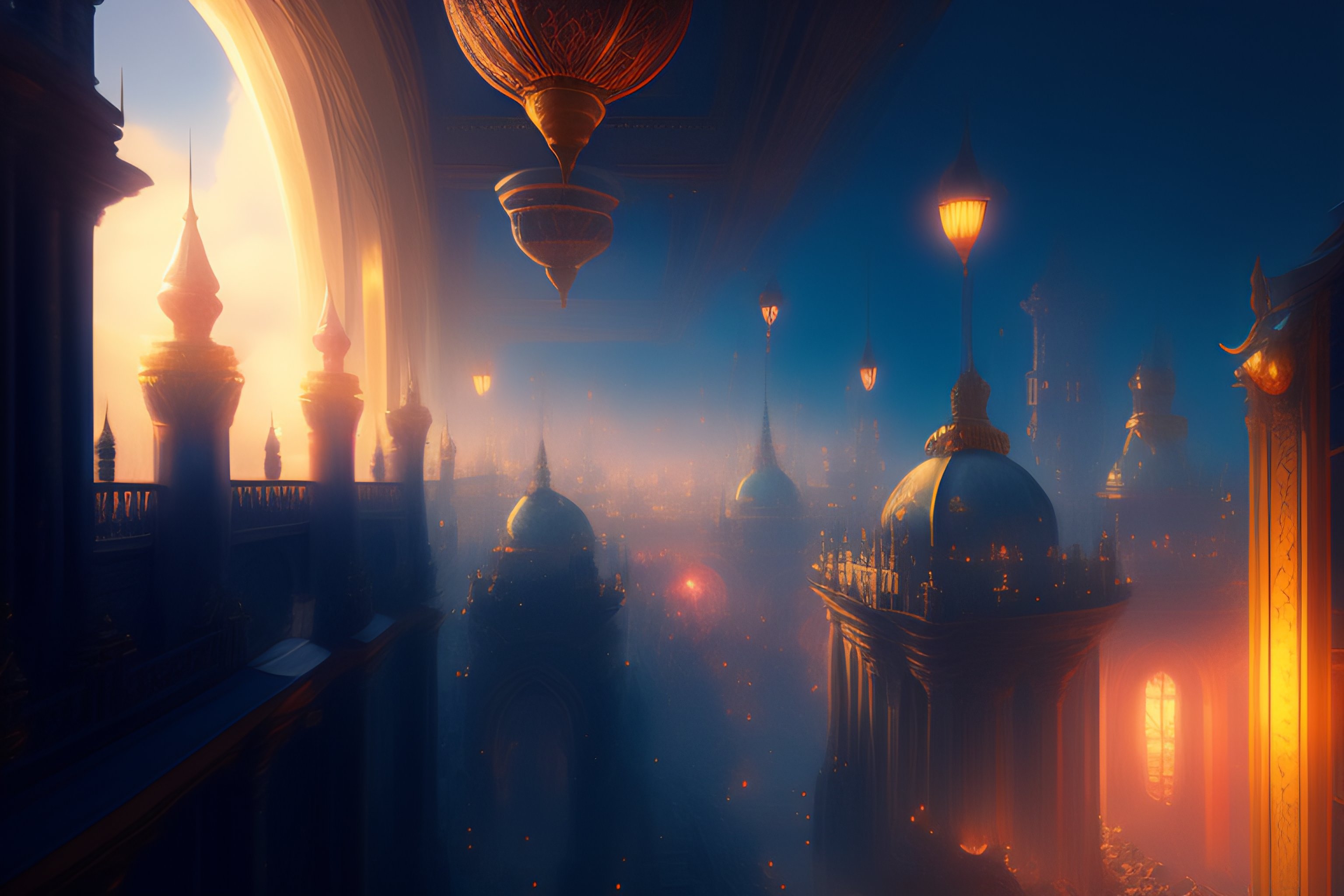 Lexica - Fantasy cityscape, aerial view, game art, concept art ...