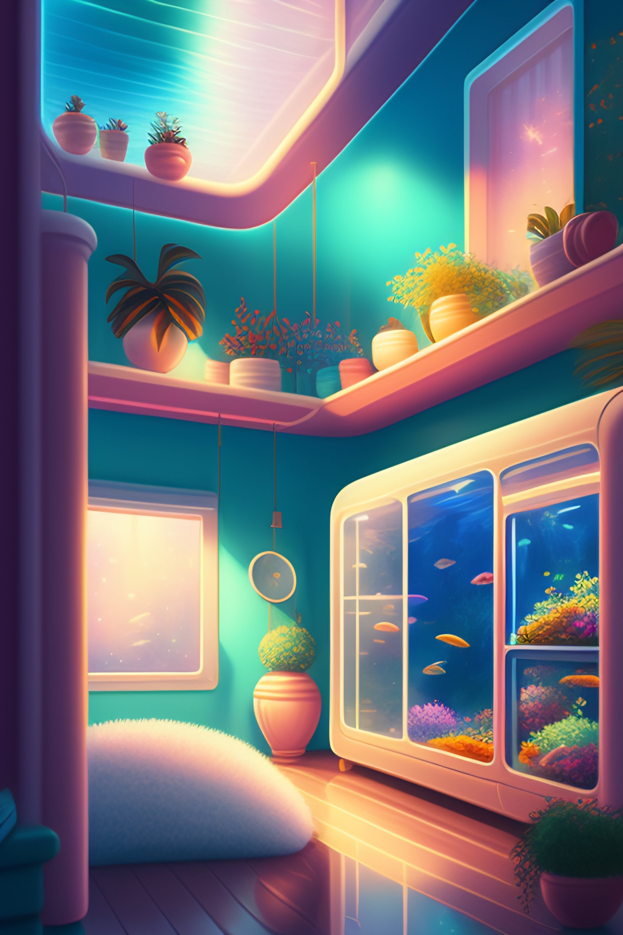 Lexica - Bright cheery placid pastel deep cozy moody cluttered ...