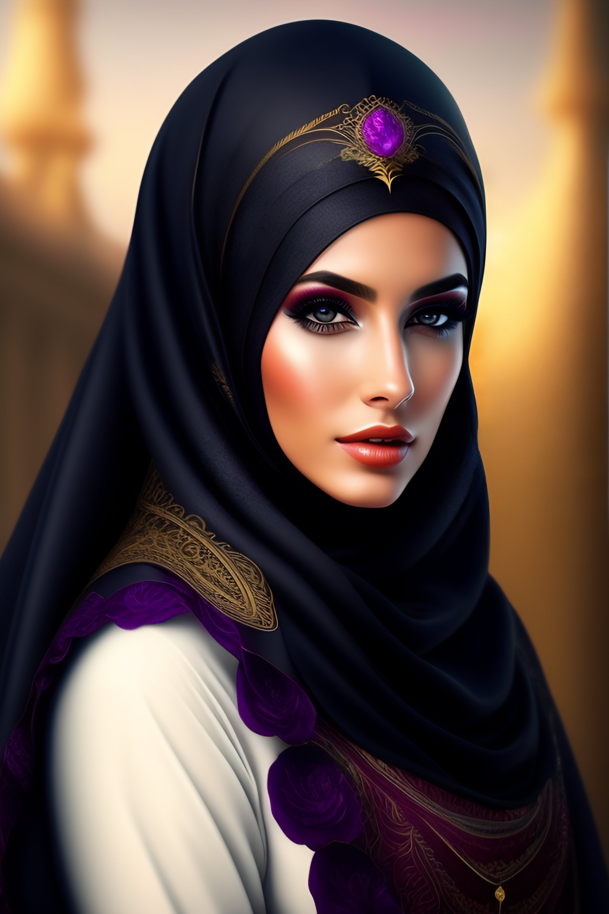 Lexica - Gothic digital art beautiful hijab women