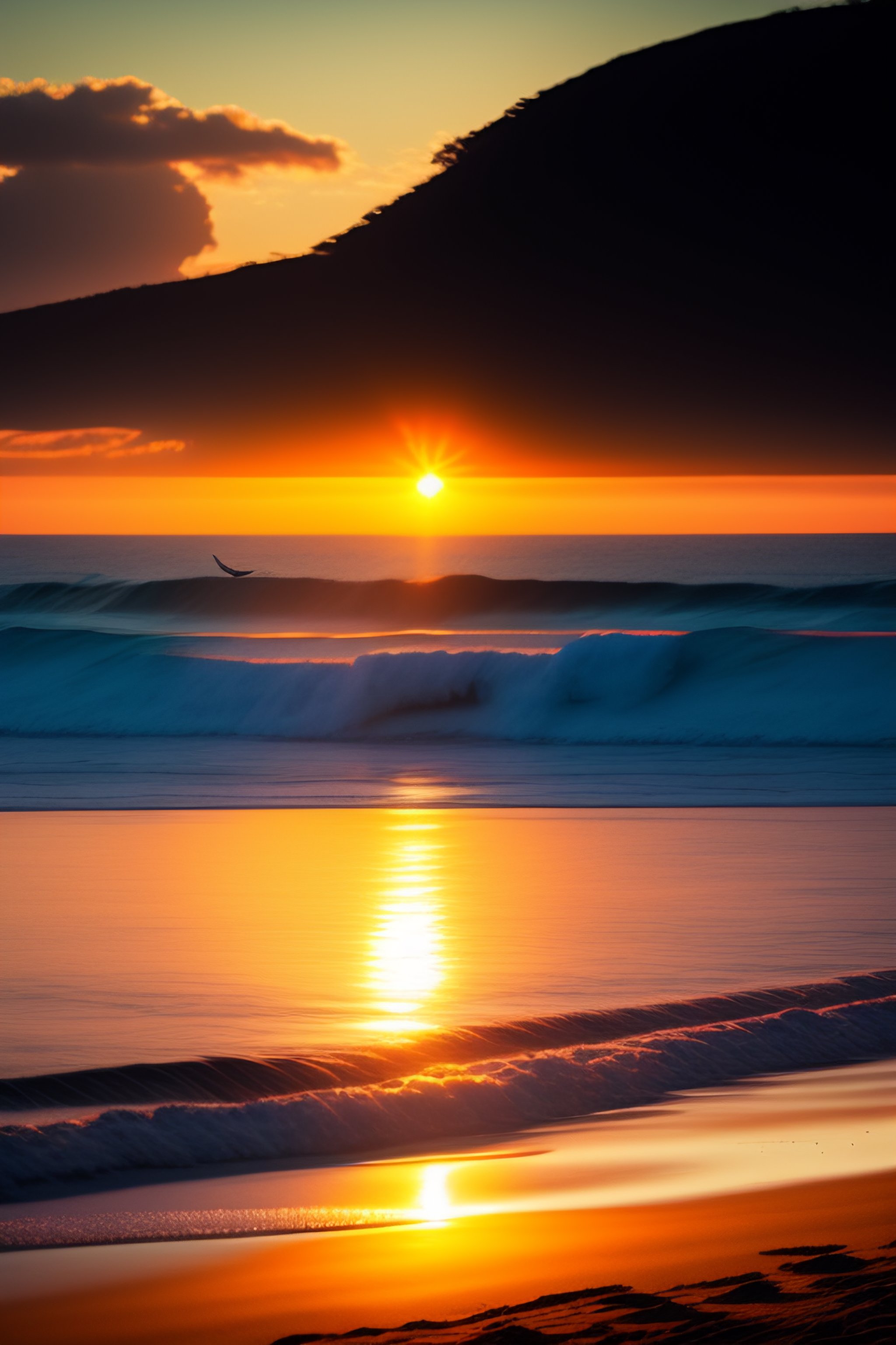 Lexica - Yo (hombre) en la playa al atardecer