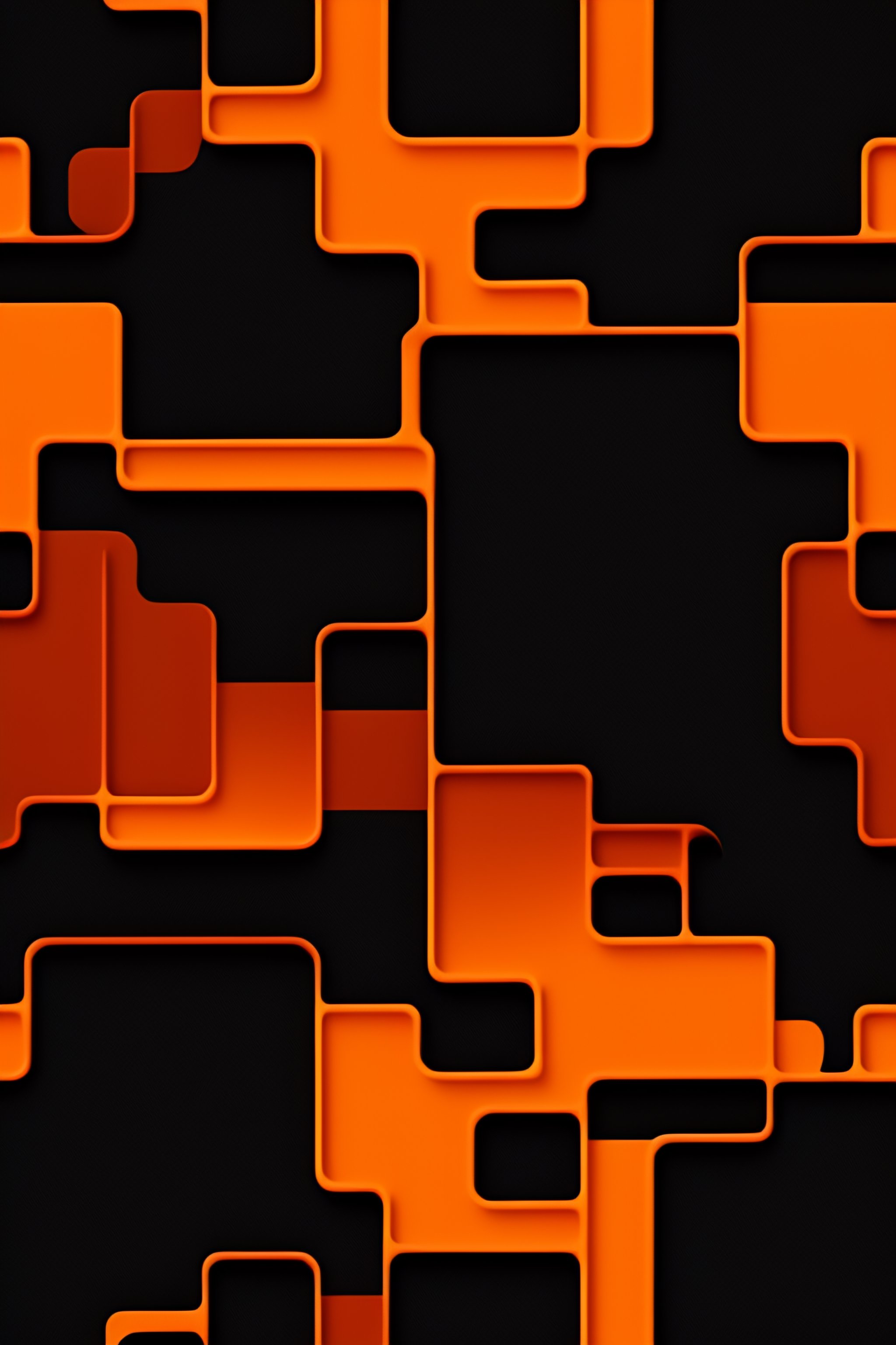 Lexica - Black orange 2d horizontal abstract halftone pattern
