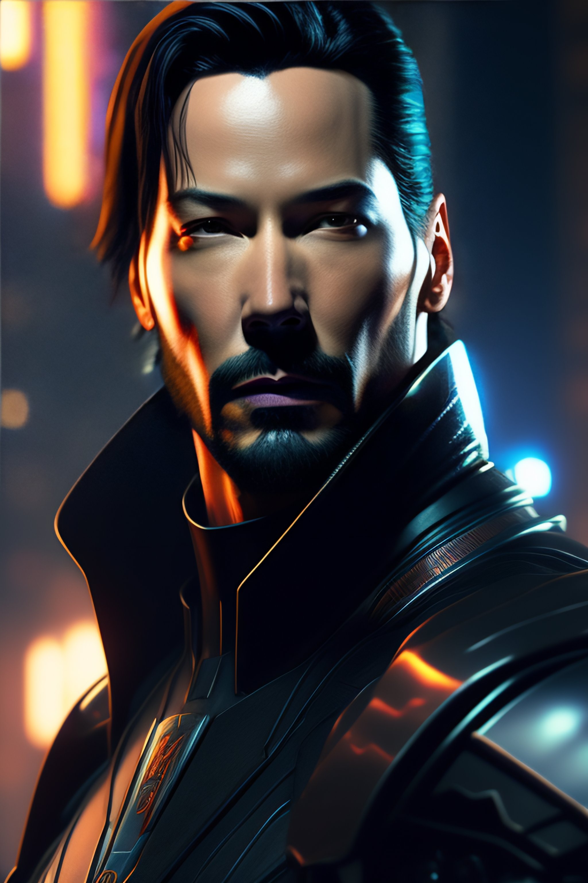 Lexica - A Keanu Reeves, realistic scifi cyberpunk ,raiden hat, power ...