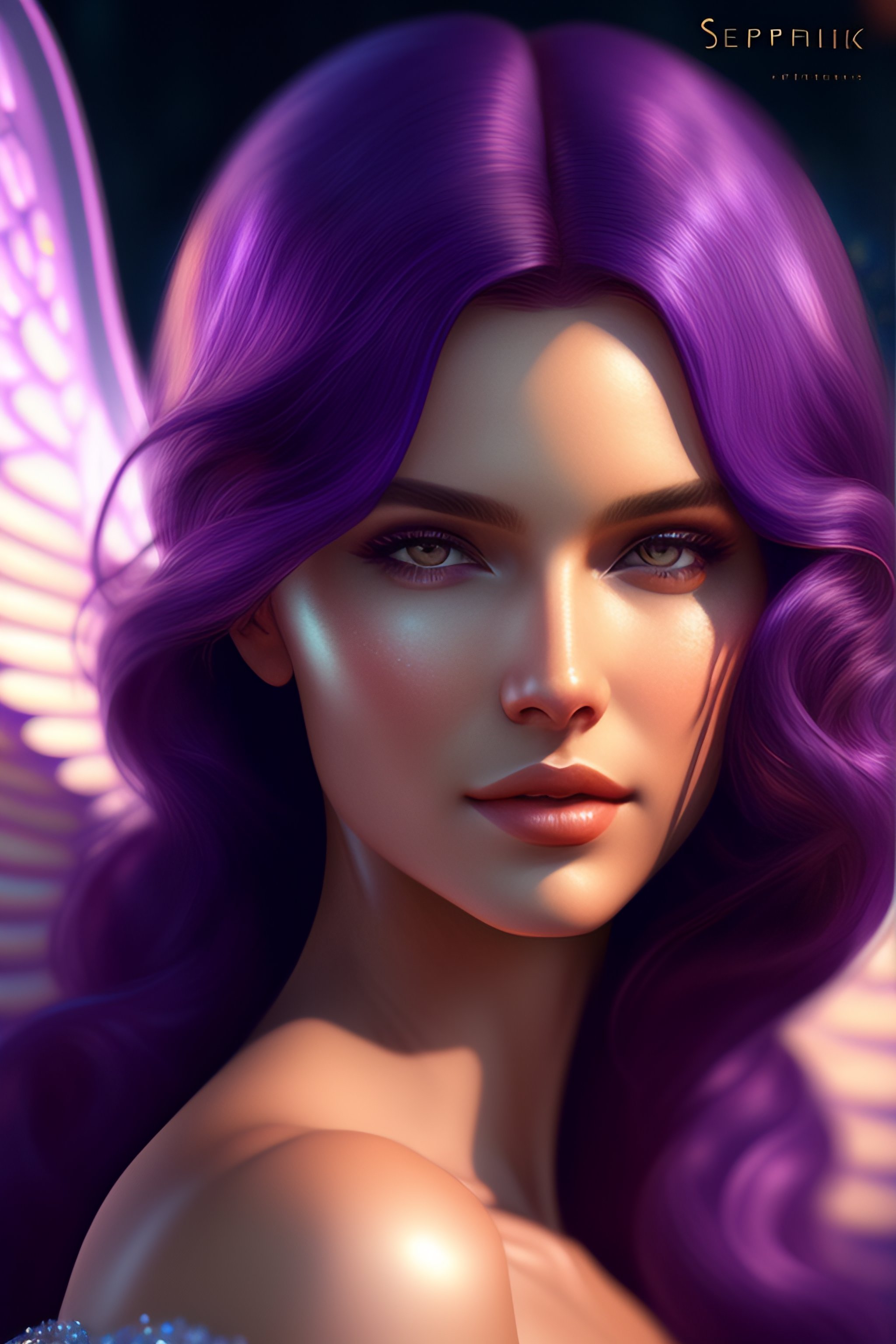 Lexica - Seraphine, purple, angel, beautiful, photorealistic, kiss ...