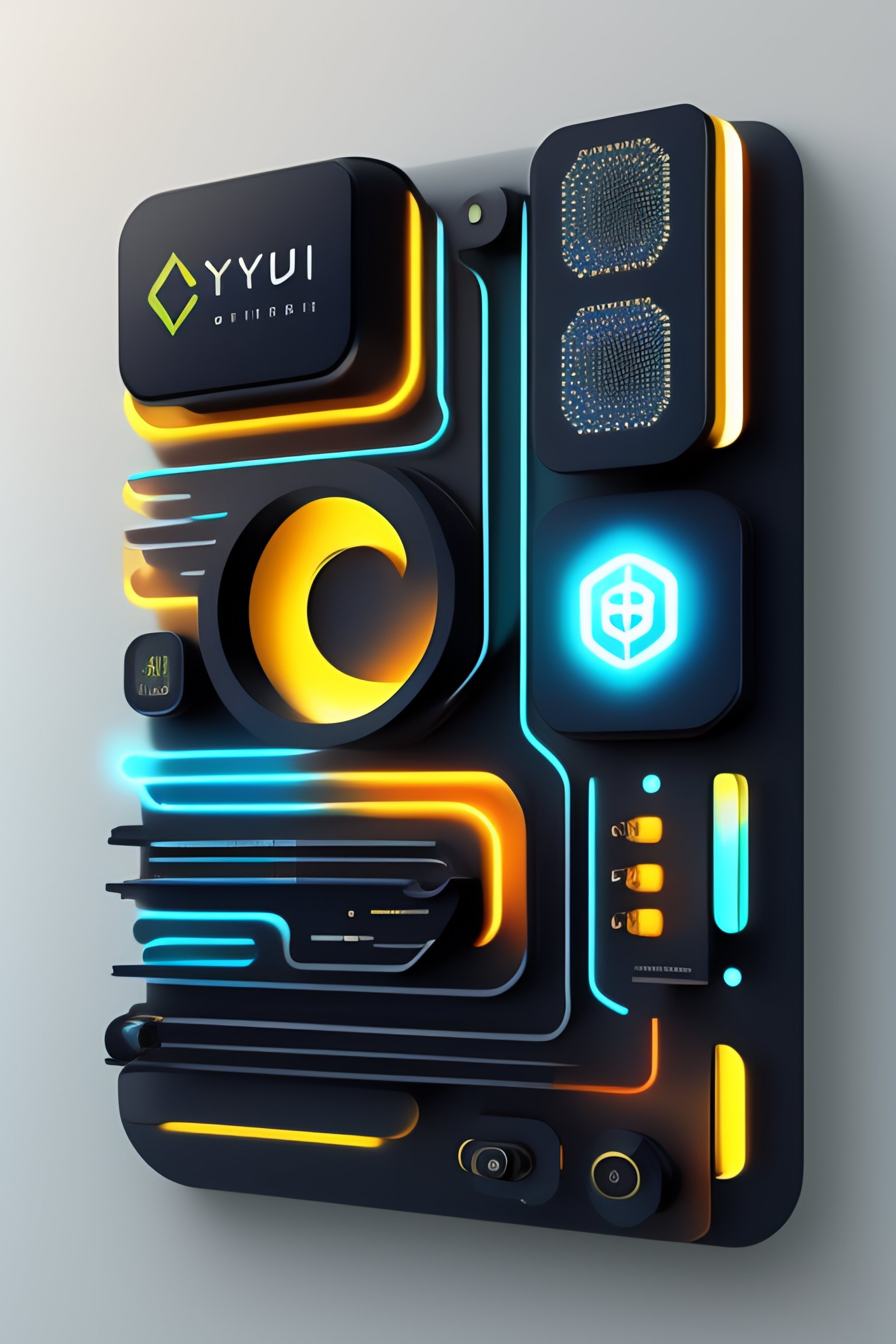 Lexica - Cybernetic, high tech SVG logo of a UI kit called CYBRUI