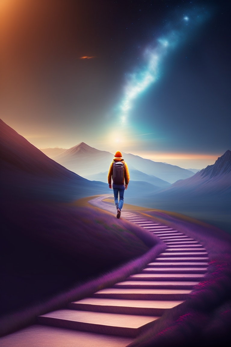 Lexica - Depict a person walking on a path of truth, characterized by honesty, integrity, and ...