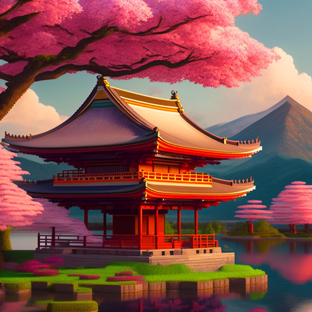 Lexica - Sakura, japan, digital, 8-bit, with inscription "trythis"