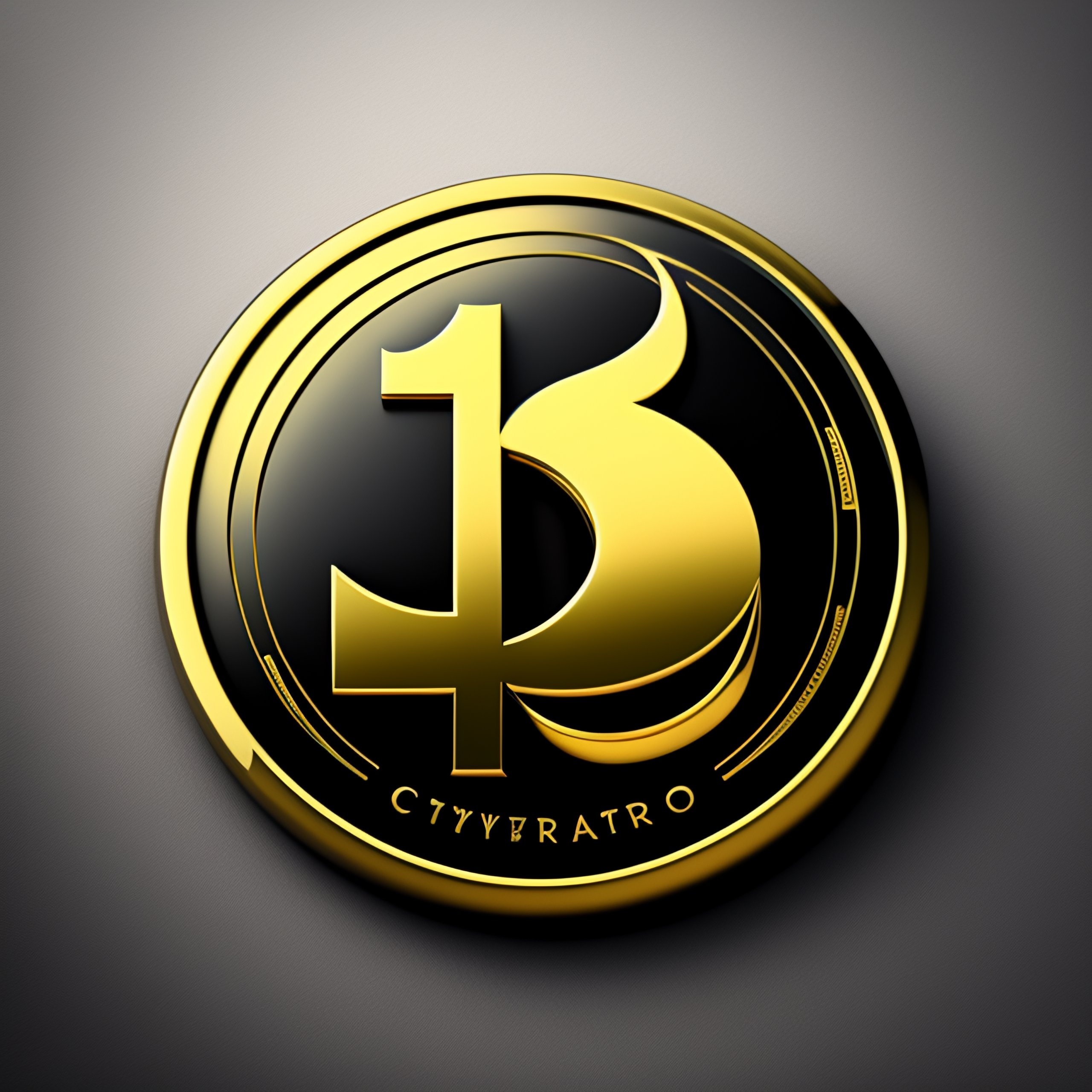 Lexica - Cryptocurrency, round logo, capital letter M, gold, Matt black ...