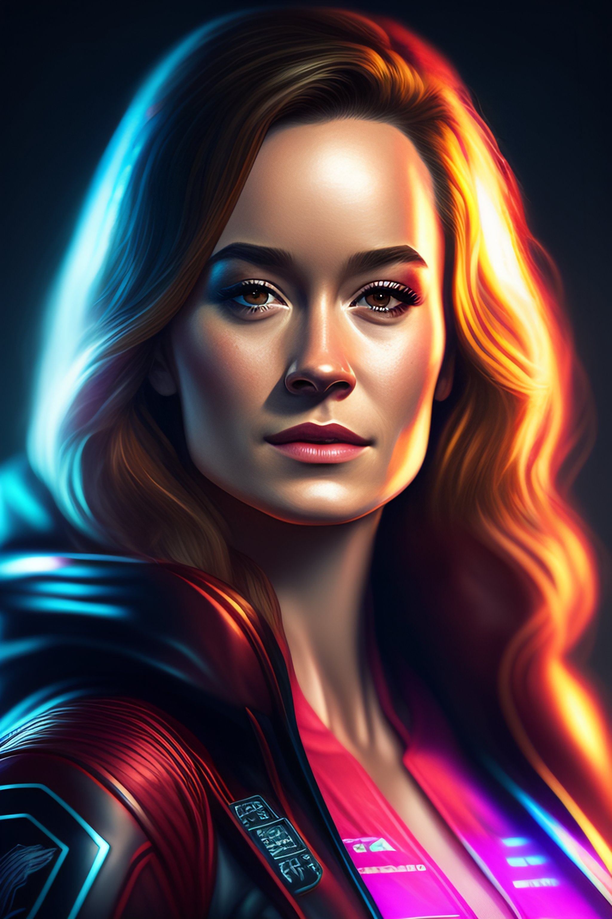 Lexica - Brie Larson as heroine, beautiful, cyberpunk female Ninja ...