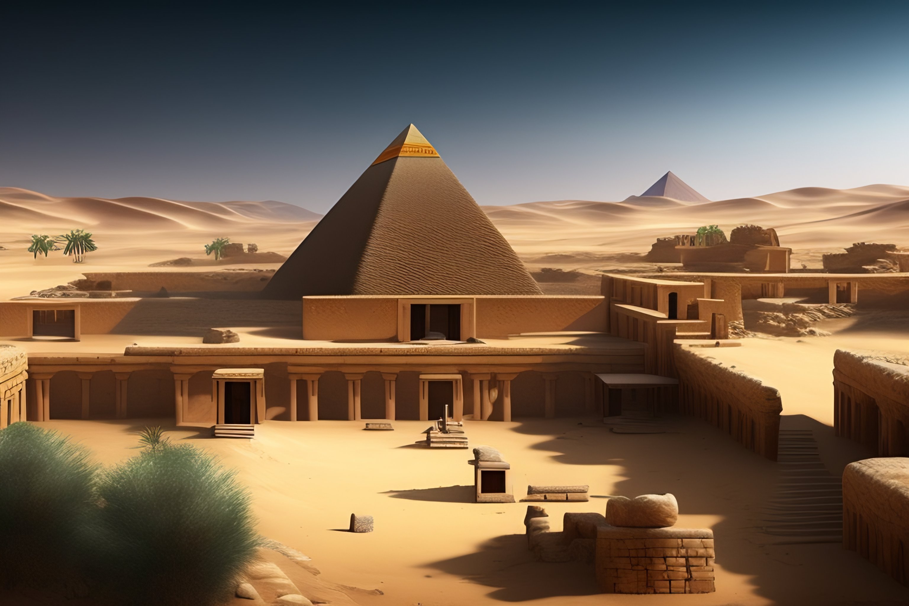 Lexica - Realistic landscape of ancient egyptian city at day