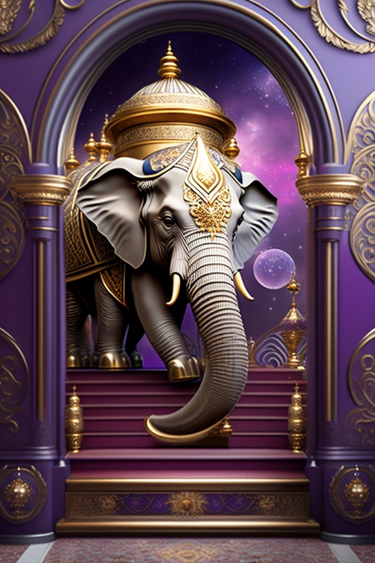 Lexica - Tarot card decorative, formal art, elephant head, epoch ...