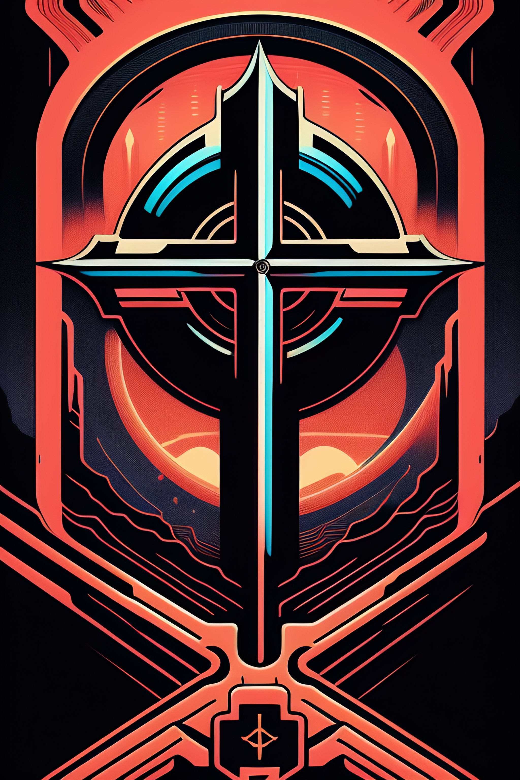 Lexica - Futuristic priest Cross-Over, logo design by Philippe Caza