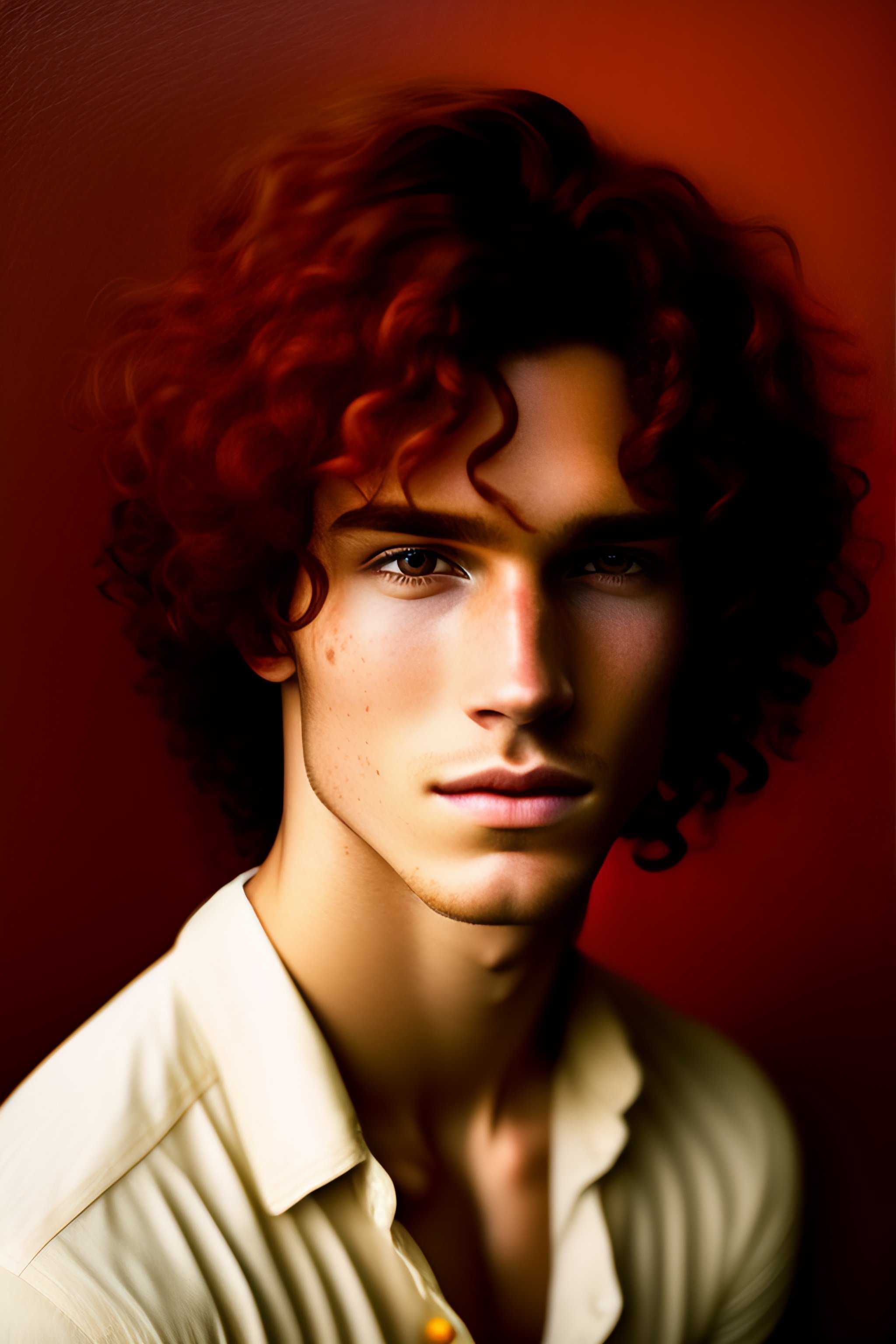 Lexica - Portrait of a man, twenty years old, red hair,freckles, long ...