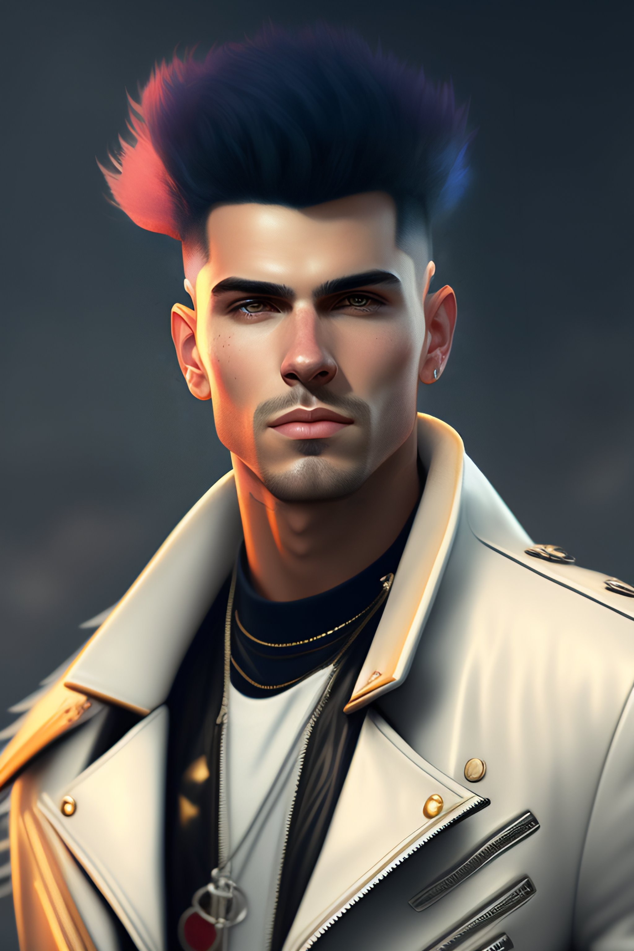 Lexica - Realistic portrait of an 80s retro white young male punk ...