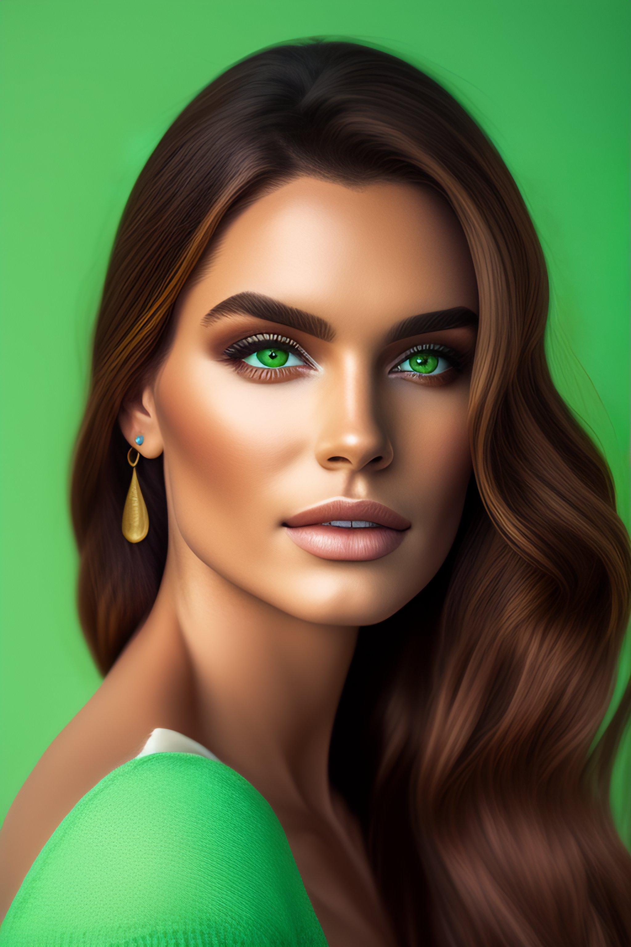 Lexica - A portrait of a beautiful brune caucasian woman with light ...