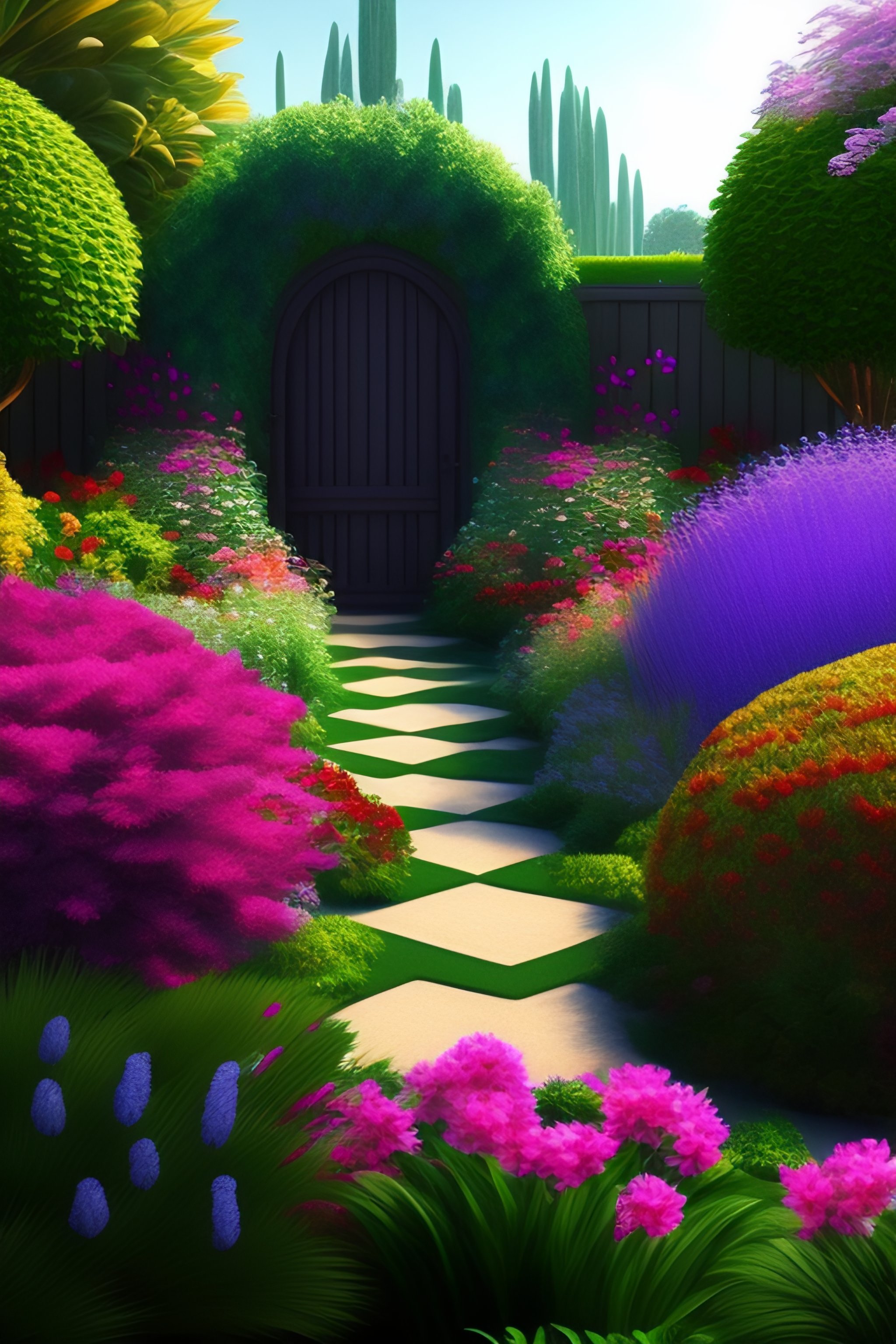 Lexica - Generate a digital artwork of a beautiful garden with a ...