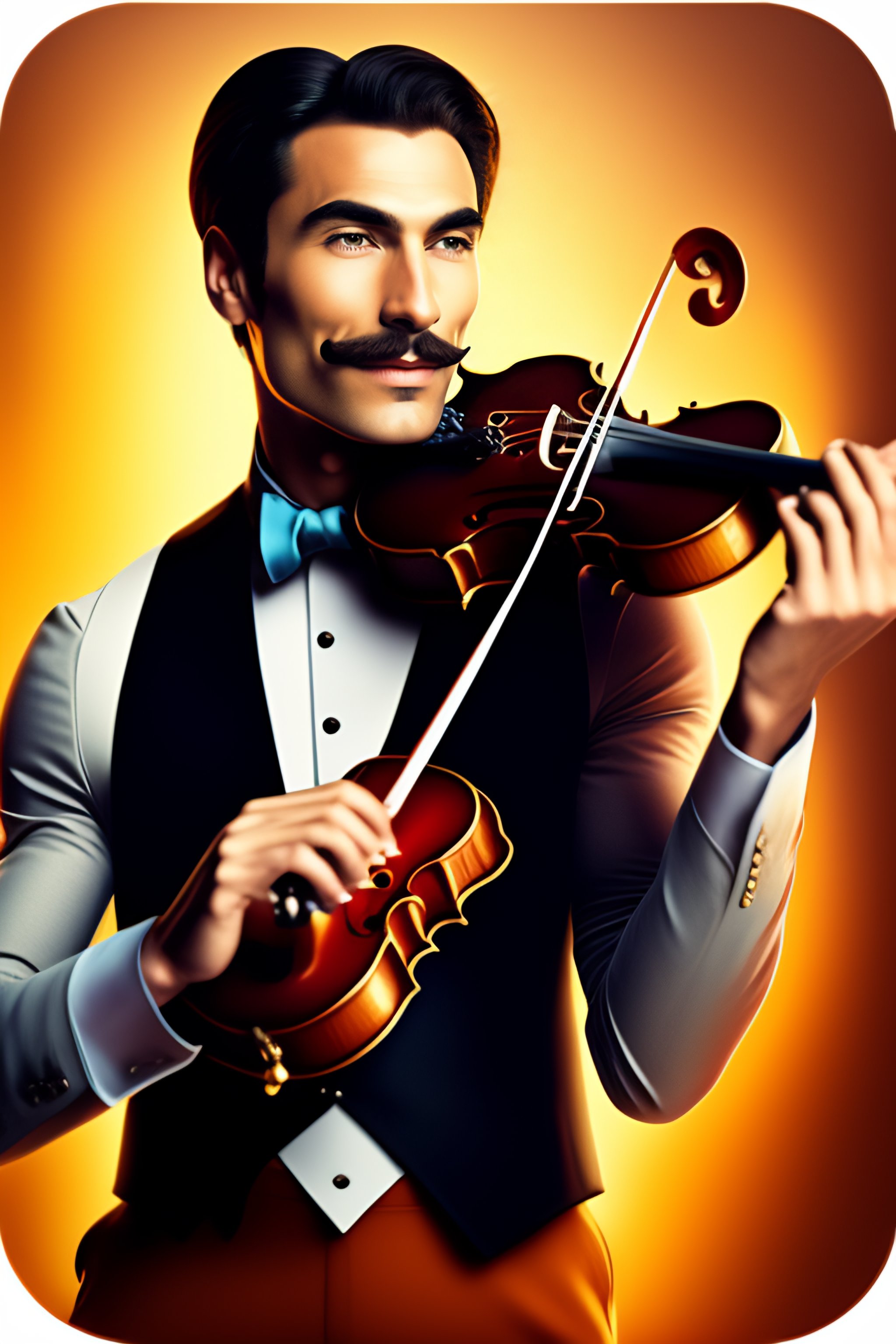 Lexica - Skinny handsome super mario playing violin