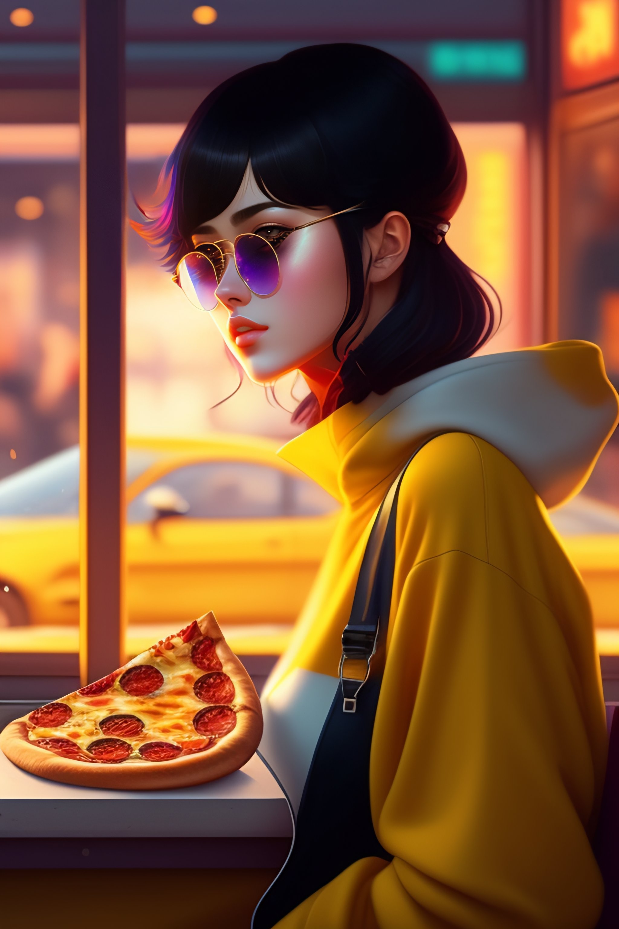 Black Cartoon Eating Pizza