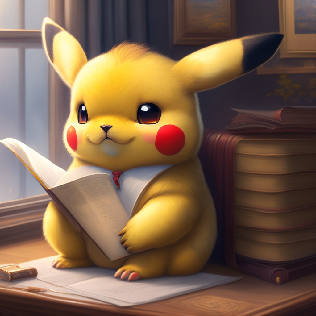 Lexica - Pikachu commiting tax fraud, paperwork, exhausted, cute ...