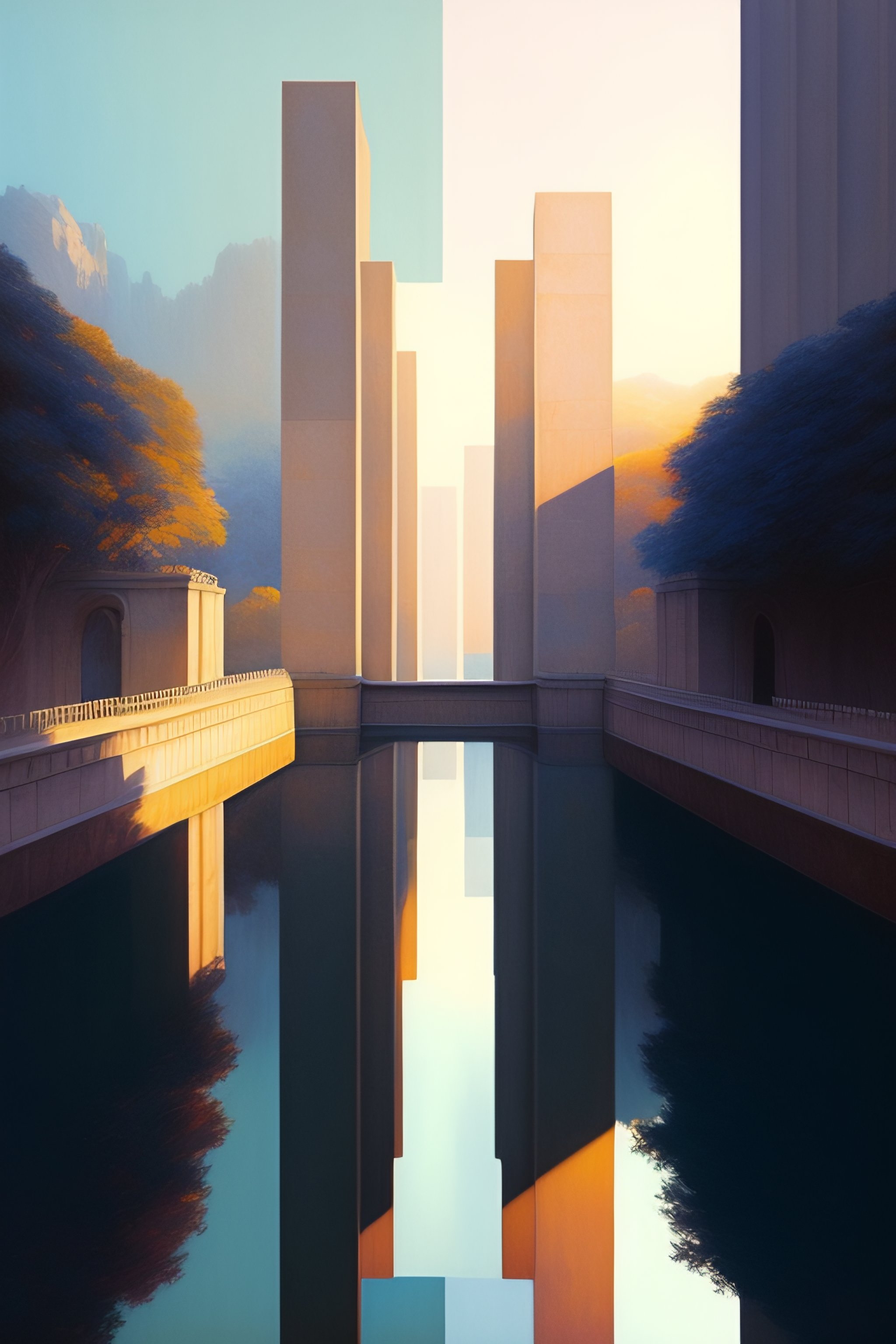 Lexica - Tiled room squared waterway, aqueducts, fantasy. intricate ...